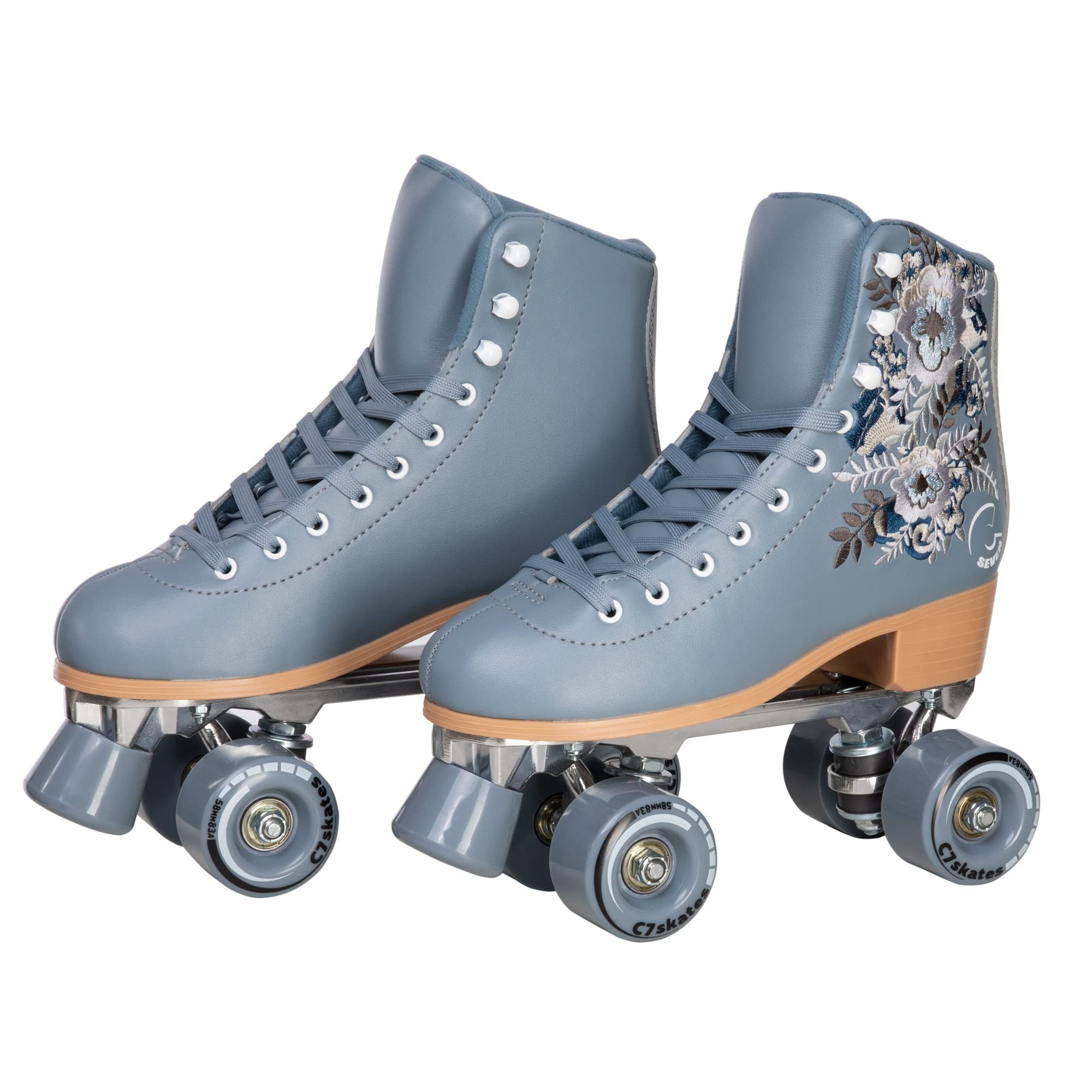 C SEVEN C7skates Cute Roller Skates for Girls and Adults (Edelweiss, Women's 9 / Men's 8)