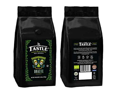 Cafe Tastle Brazil Medium-Dark Roast 100% Arabica Whole Bean Coffee, 8.82 Oz