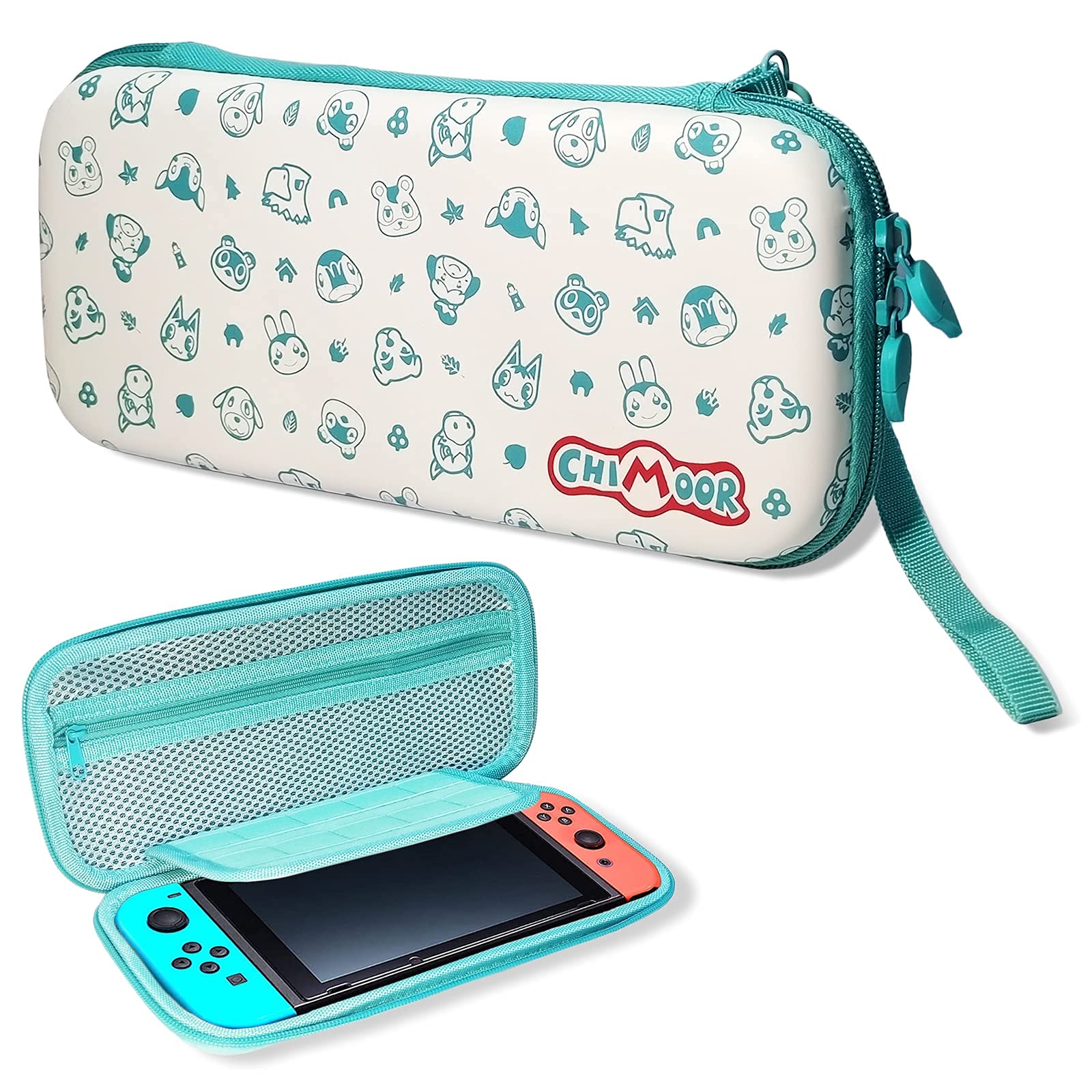 Chimoor Switch Carrying Case Compatible With Nintendo Switch & Switch OLED (2021) Protective Case, Protective Cover Travel Bag For Nintendo Switch Accessories & Console With 10 Game Card Slots Holder