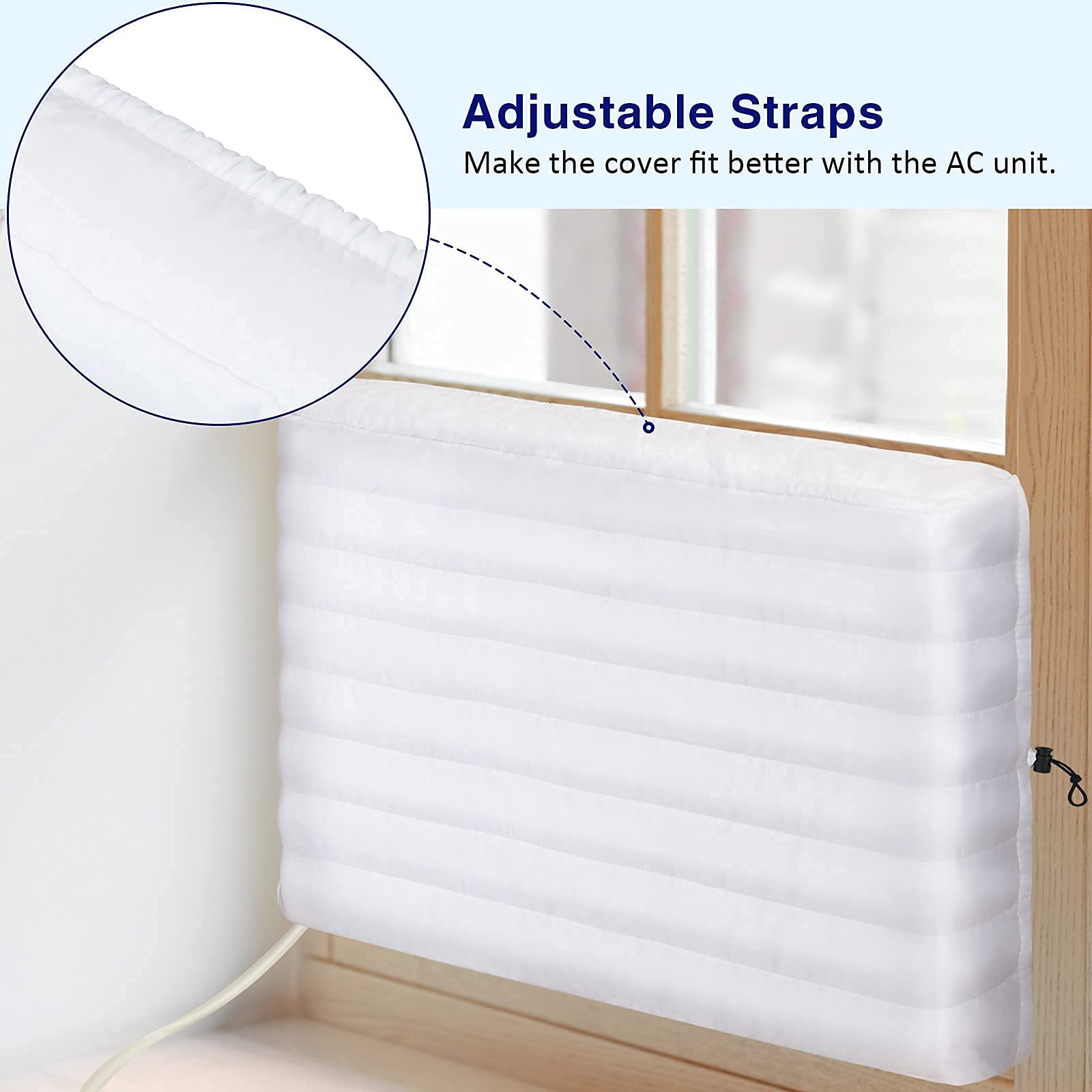 KylinLucky Indoor Air Conditioner Cover AC Unit Covers for Inside 21 x 15 x 3.5 inches (L x H x D),White