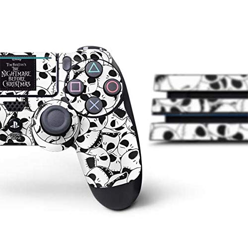 Skinit Decal Gaming Skin Compatible with PS4 Pro Bundle - Officially Licensed Disney The Nightmare Before Christmas Jack Skellington Pattern Design
