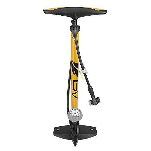 BV Bike Pump Out of Durable Steel - Bicycle Pump 160 PSI high Pressure, Bike Tire Pump 17/24 inch Smart Valve Head, Automatically Reversible Presta & Schrader, Ball Pump
