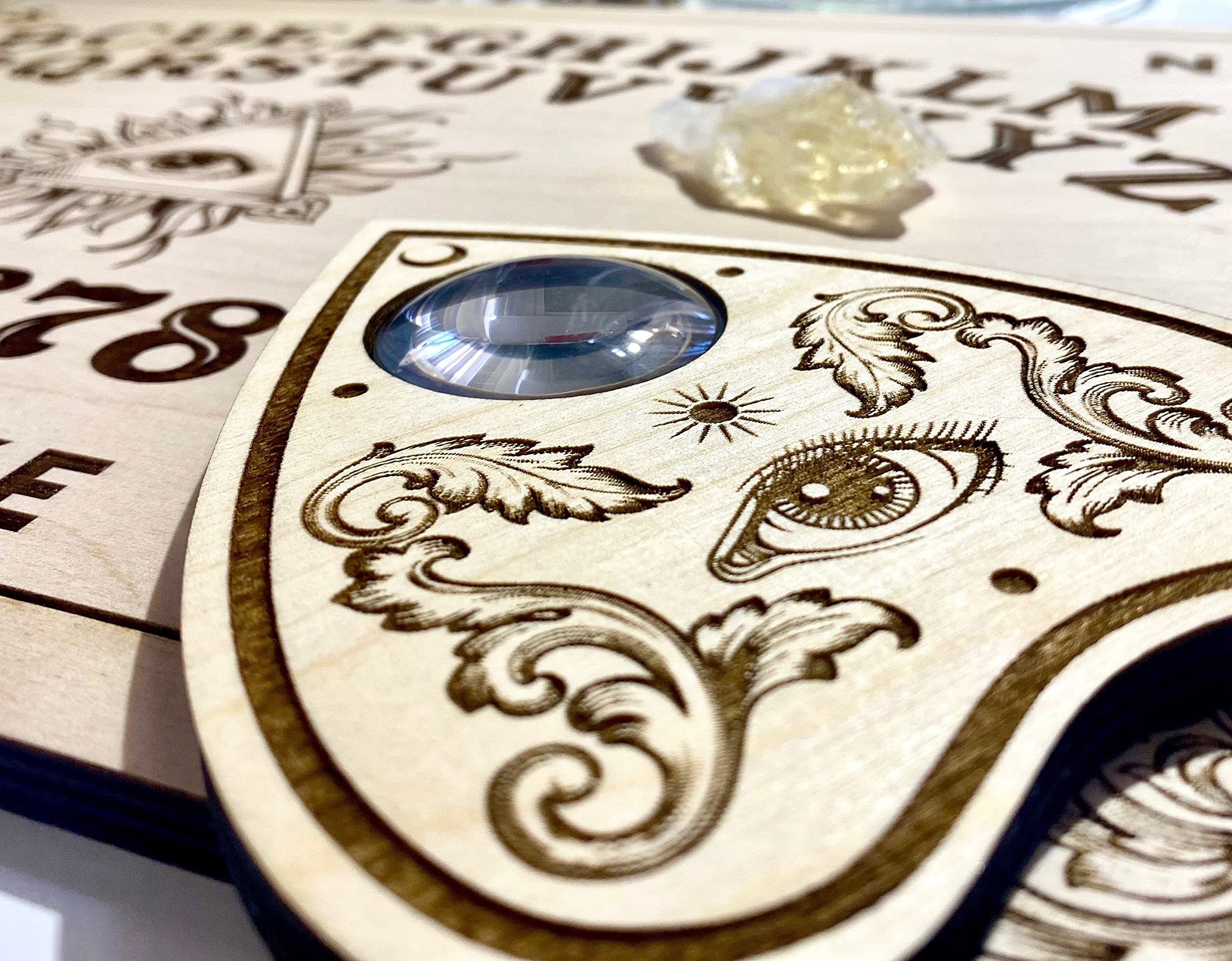 Planchette Only - Wooden Spirit Board - Spirit Board - Handmade Talking Spirit Board with Wooden Planchette - Handmade Wooden Premium Quality Talking Board (All Seeing Eye Planchette)