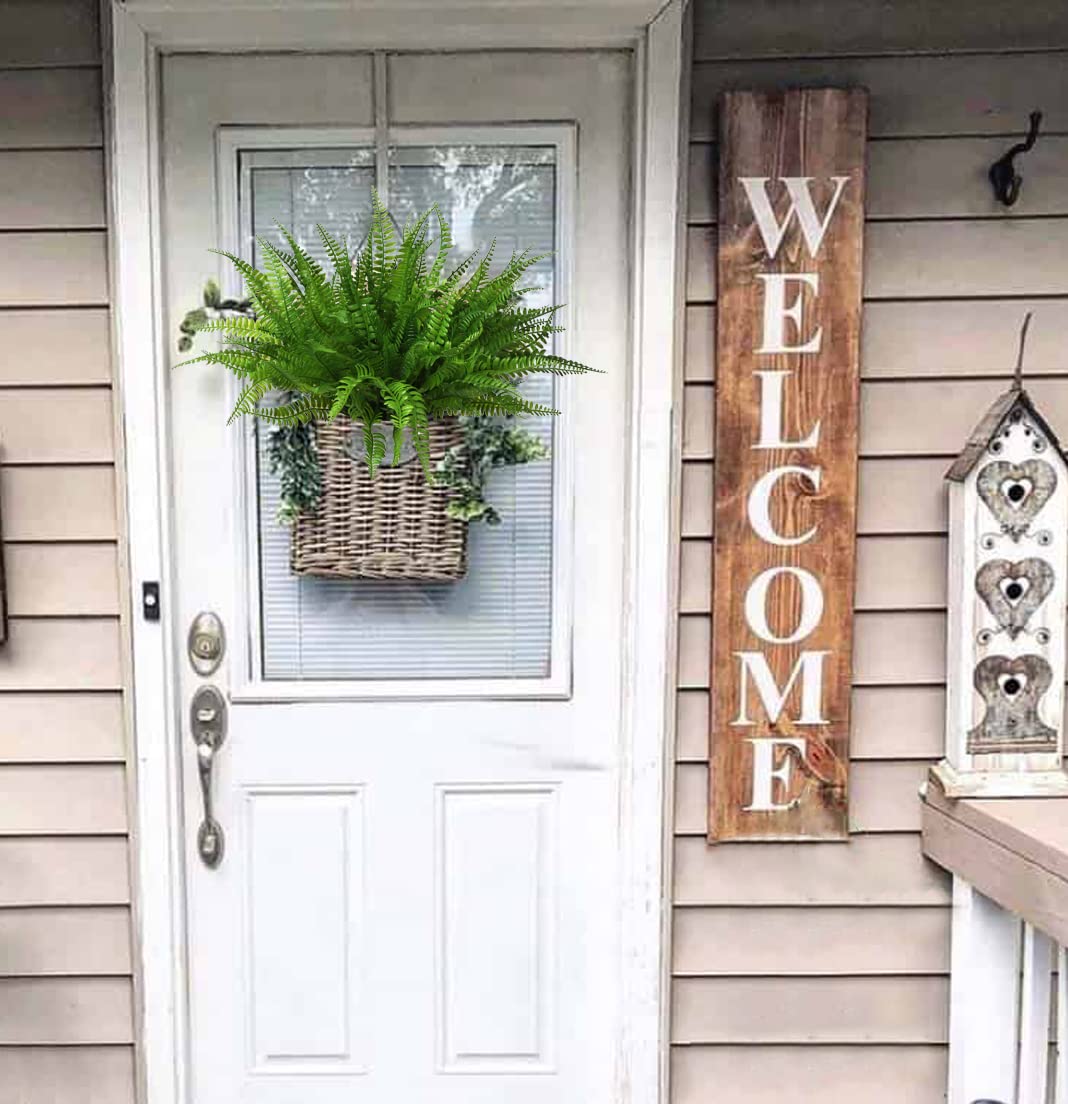 plant Artificial Boston Fern Bushes Fake Greenery Shrubs Branches for for Decor Home Indoor Outdoor Garden 4pcs