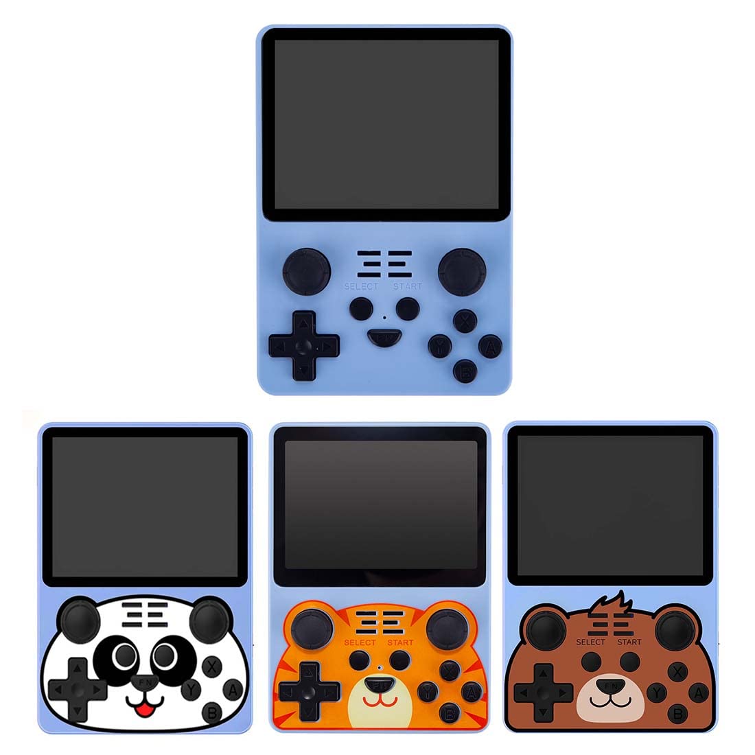 DECI Powkiddy RGB20S Handheld Retro Game Console Built-in 20000 Games, 16G+128G Console with 4 Stickers, 3.5-Inch IPS Screen Portable Game Machine Nostalgic Consoles for Kids Adult