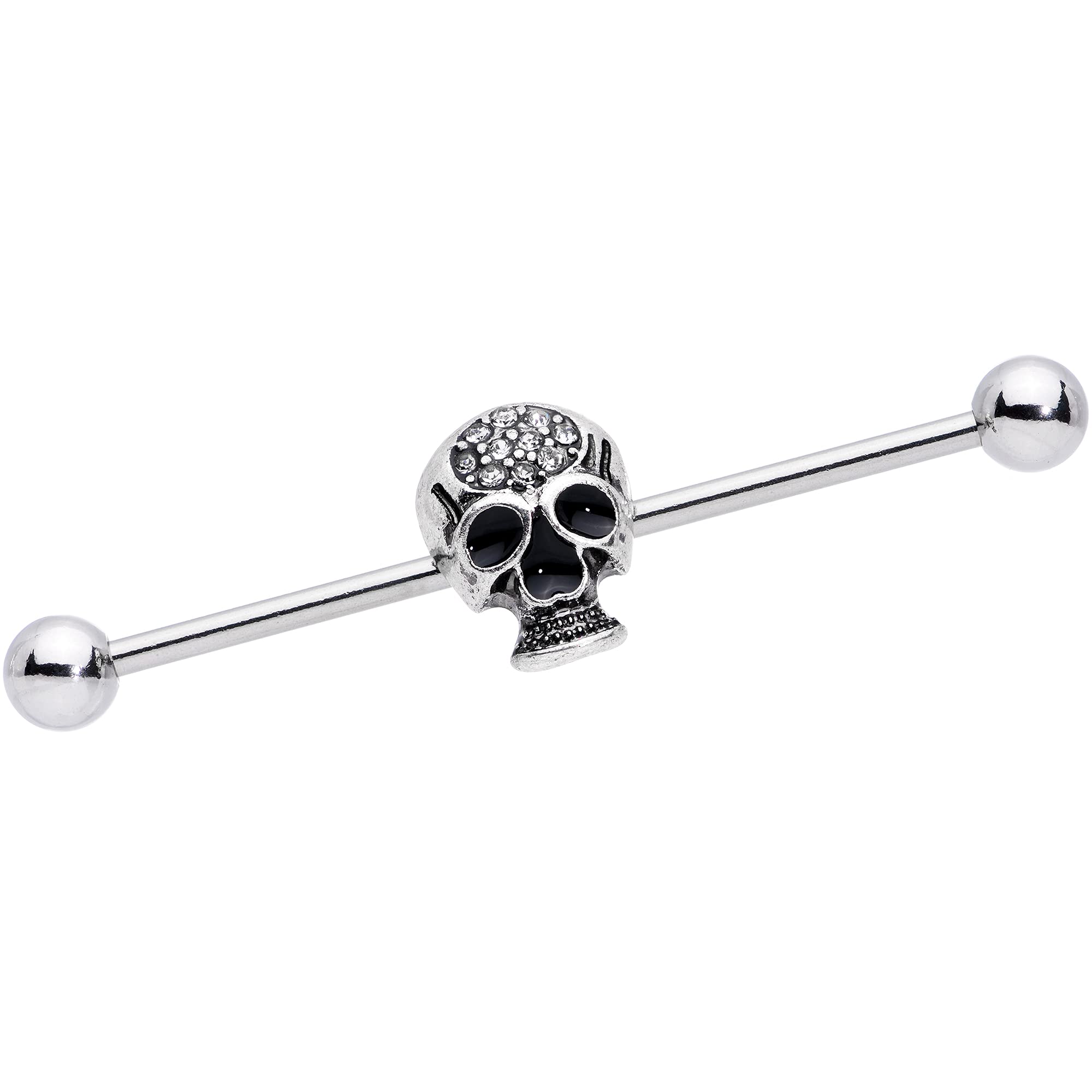 Body Candy Womens 14G 316L Stainless Steel Helix Cartilage Angular Skull Industrial Barbell 1 1/2"