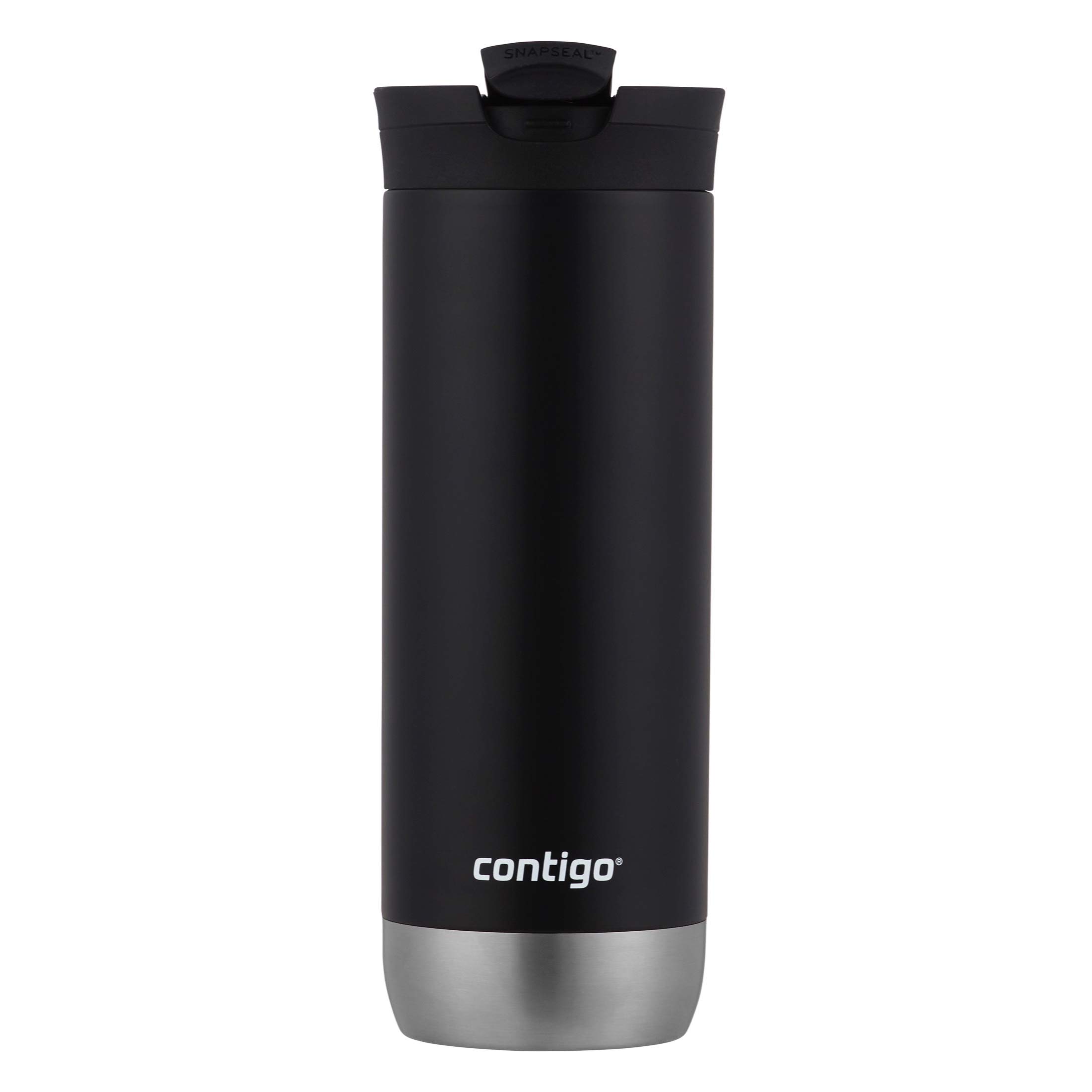 Contigo Huron Vacuum-Insulated Stainless Steel Travel Mug with Leak-Proof Lid, Keeps Drinks Hot or Cold for Hours, Fits Most Cup Holders and Brewers, 20oz Licorice
