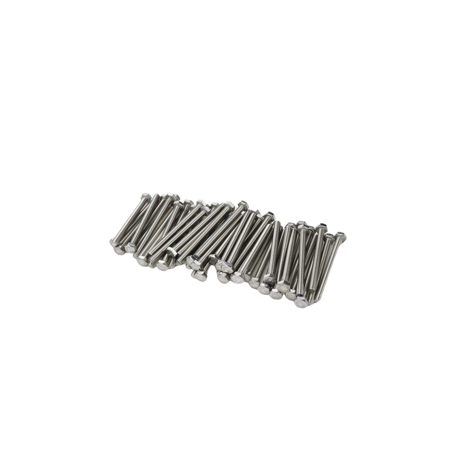 Dahszhi M4x50 Hex Bolts Stainless Steel Hex Head Screw Bolts,Screw Pitch 0.7mm Fully Threaded Hex Tap Bolts 50Pcs