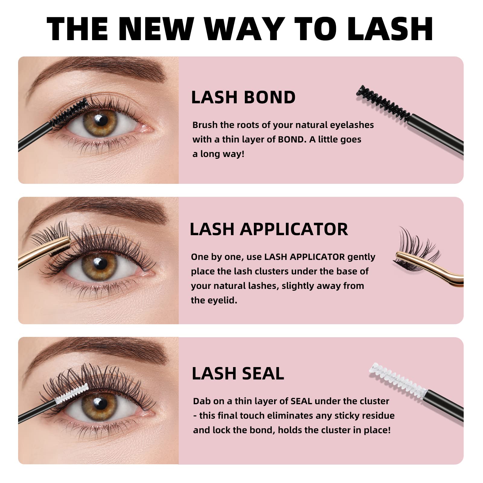 Colored Lash Clusters DIY Eyelash Extensions 72 C/D Curl Colored Cluster Lashes Brown Blue Purple Green Red Individual Lashes Cluster Eyelash Clusters Thin Band DIT at Home(Volume Brown-D mix8-16)