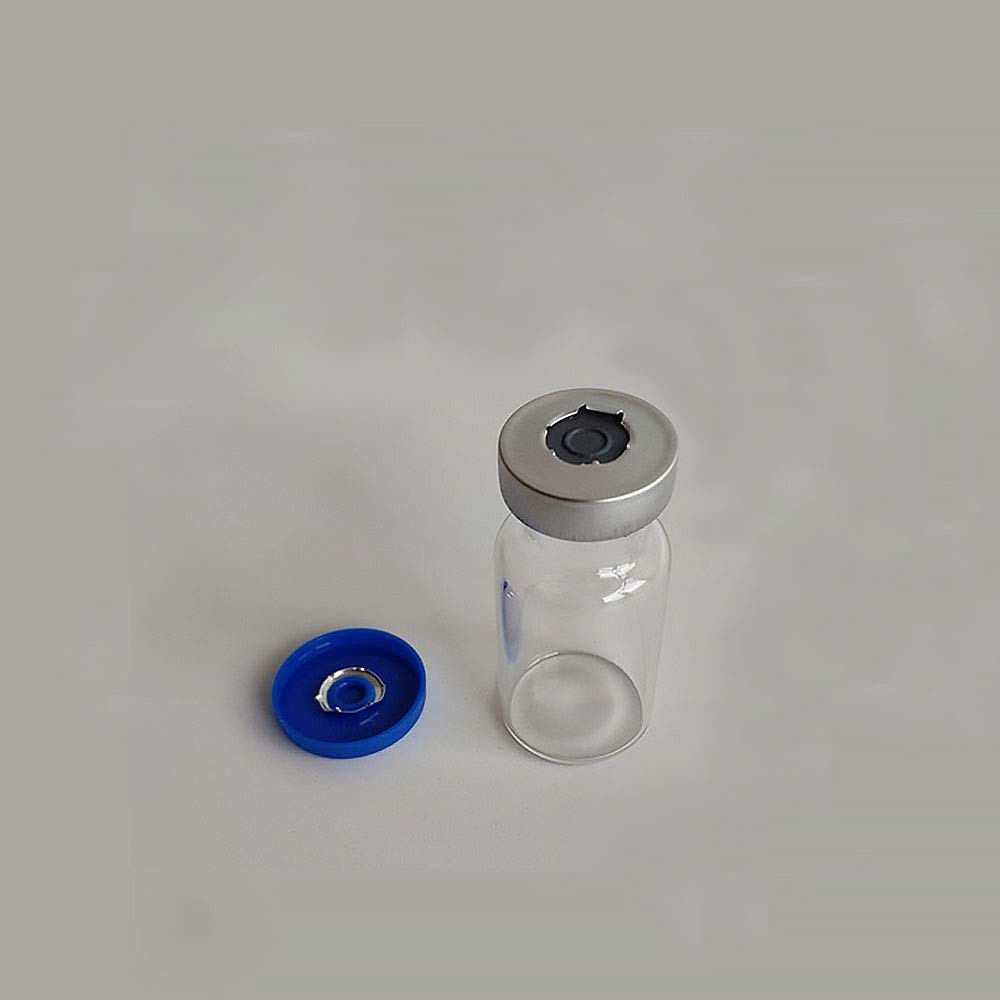 LabZhang 100pcs 10ml Vials-Glass Clear Bottom Headspace Vial with Plastic-Aluminum Flip Off Caps and Rubber Stoppers,Transparent Glass Headspace Vials,10ml Capacity(Transparent)