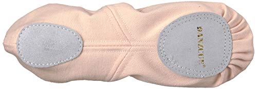 Danzcue Adult Stretch Canvas Split Sole Ballet Slipper, Pink, 10.5 M