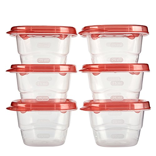 Rubbermaid - Mini Food Storage Containers, (0.5 Cup), (6 Pack)