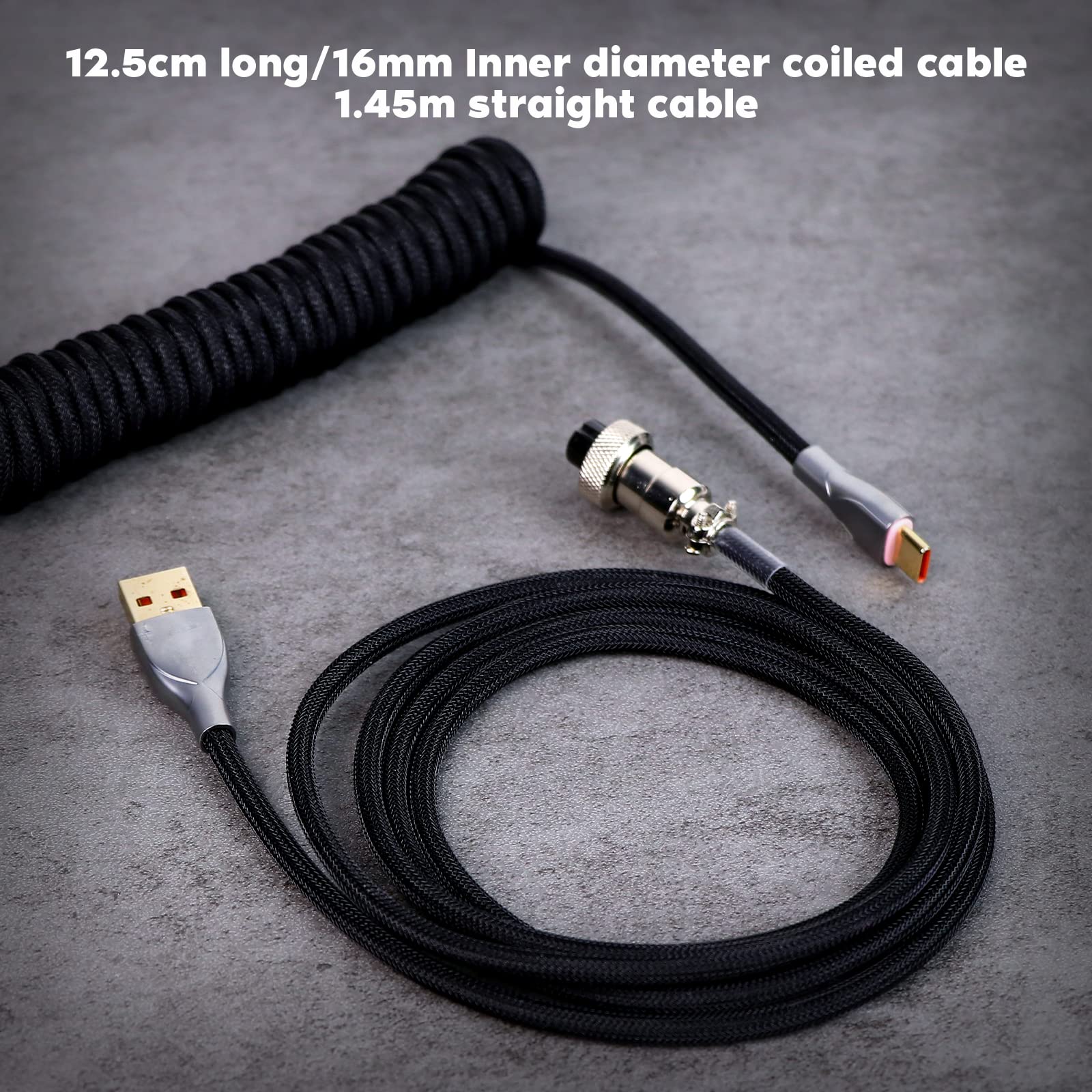 EPOMAKER Wireless Gaming Keyboard and Coiled Cable Combo, ABM084 75% Hot Swappable Triple Mode Keyboard, Mix Aviator Coiled USB Cable for Mac/Win/Gamers(Gateron G-pro Yellow)