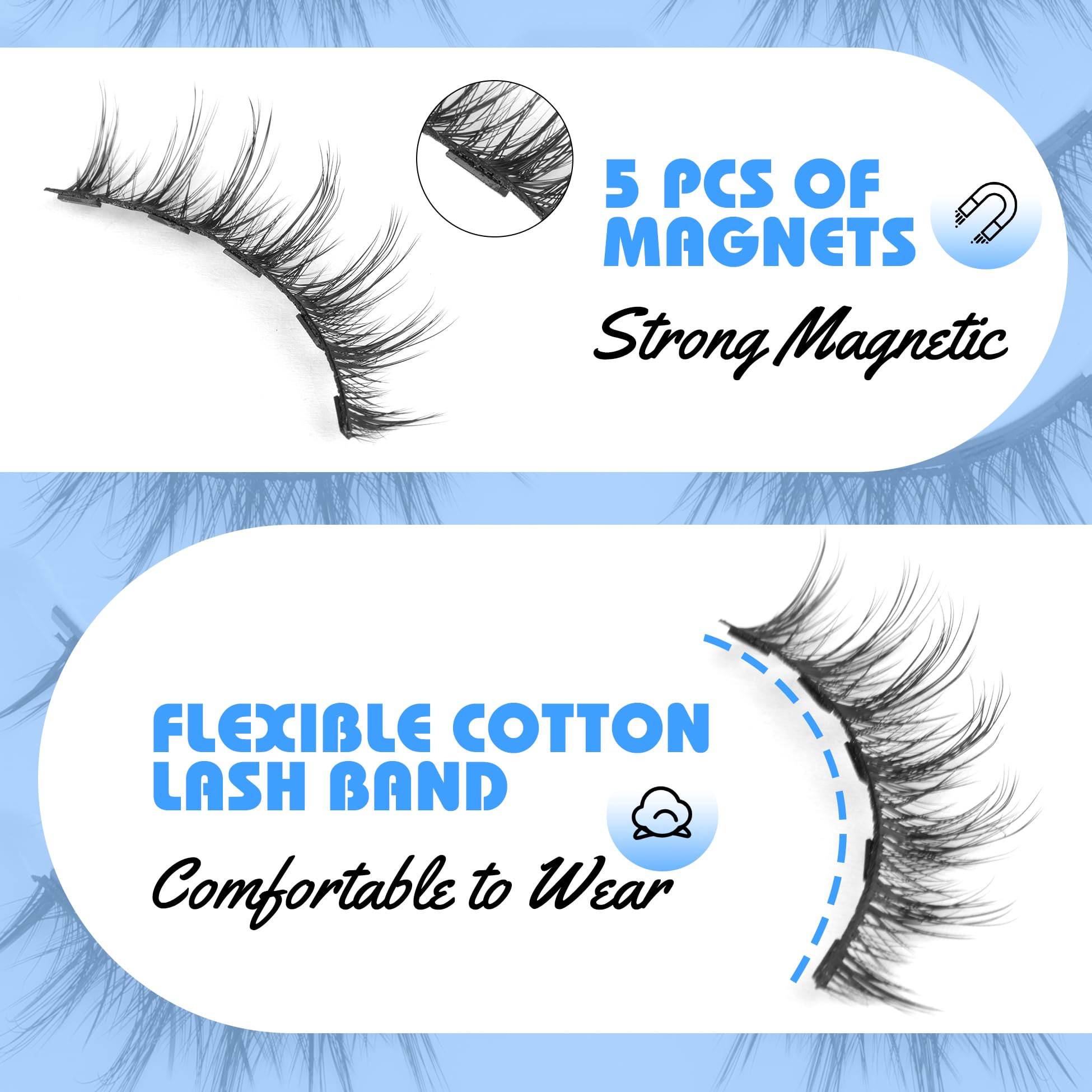 Colored Lashes Mink Fluffy Volume False Eyelashes 20MM Curly Long Dramatic Lashes with Color Full 5D Wispy Fake Eyelashes Pack 5 Pairs Pink Blue lashes by Mavphnee