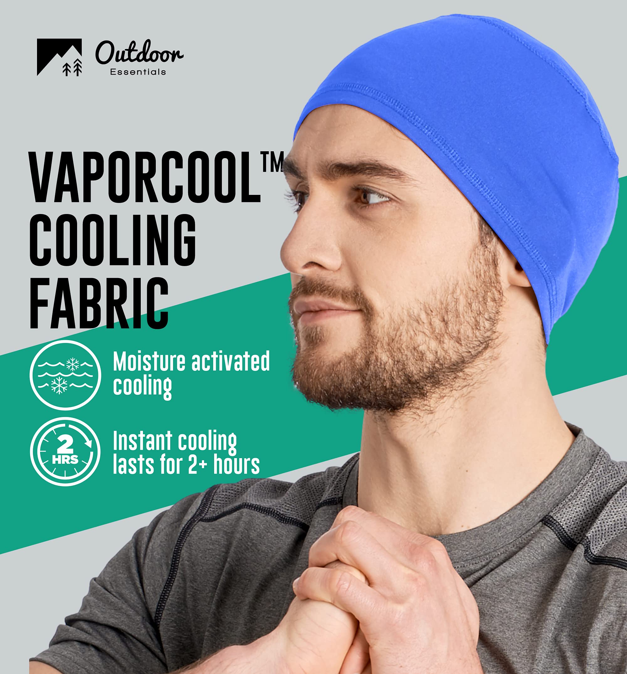 Cooling Skull Cap Helmet Liner for Men - Sweat Wicking Bike, Cycling, Bicycle Head Cap Beanie - Motorcycle & Hard Hat Liners Blue