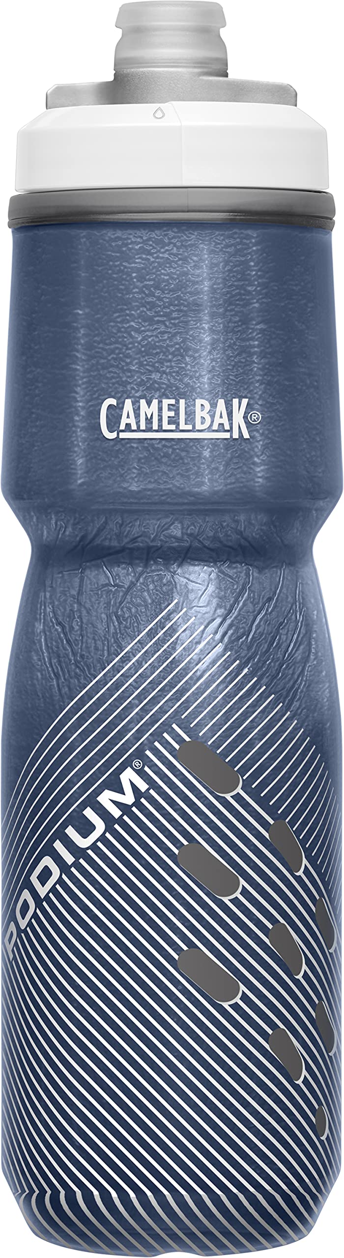 CamelBak Podium Chill Insulated Bike Water Bottle - Easy Squeeze Bottle - Fits Most Bike Cages - 24oz, Navy Perforated