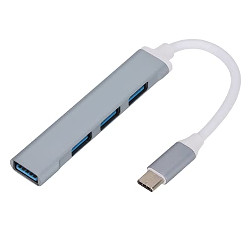 Lairun USB C Hub, Stable Data Transmission Speed Simple Operation 4 in 1 Light Weight USB Docking Station USB C to USB for Keyboard for Tablet for Printer(Grey)