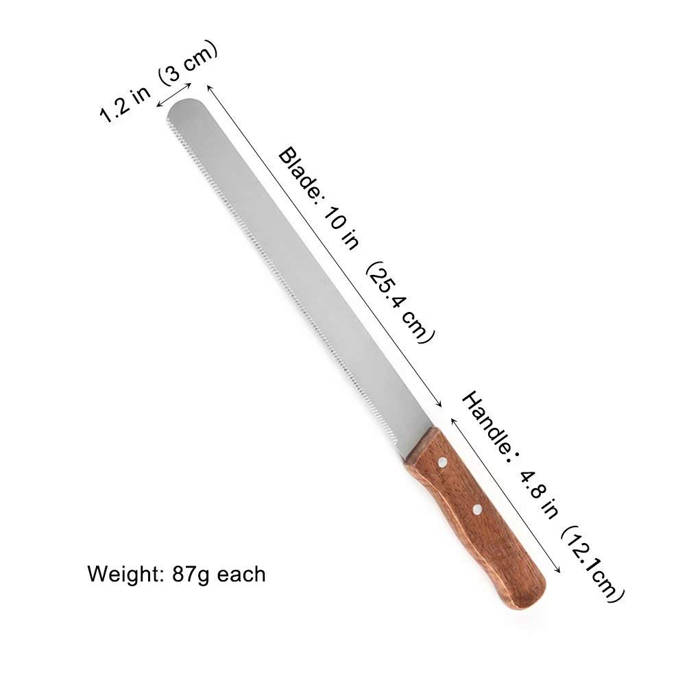LokiLux Serrated Bread Knife,Bread Knife 10 Inch Blade,Cut Bread/Cake/Bagels,Bread Knife For Homemade Bread,Baker's Knife for Slicing(Total Lenght 14.8 Inch),2 Pack