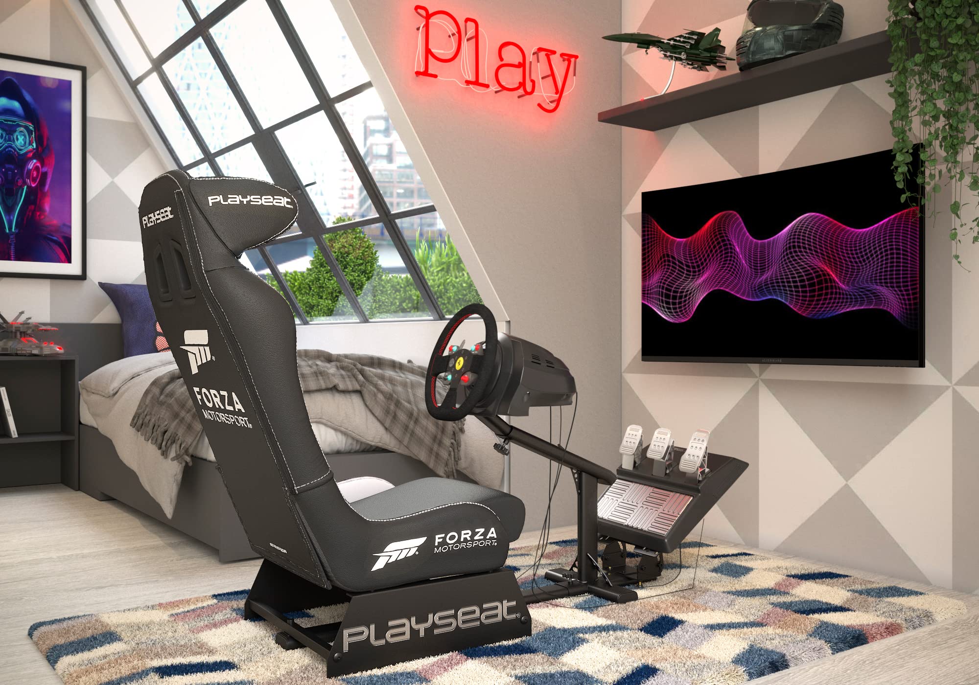 Playseat Evolution Pro Sim Racing Cockpit | Comfortable Racing Simulator Cockpit | Adjustable | Compatible with All Steering Wheels & Pedals on The Market | Supports PC & Console | Forza Motorsport