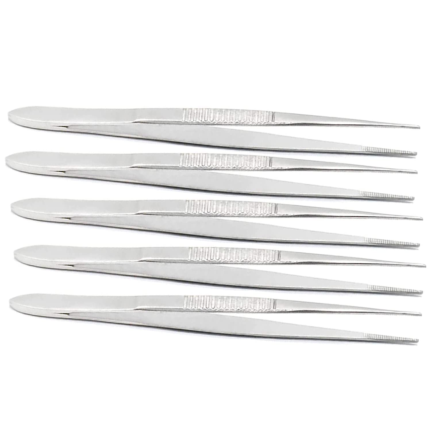 LAJA Imports Set of 5 Disecting Disection Science Lab Tweezers Forceps 'Splinter (Fine Point 4.5")