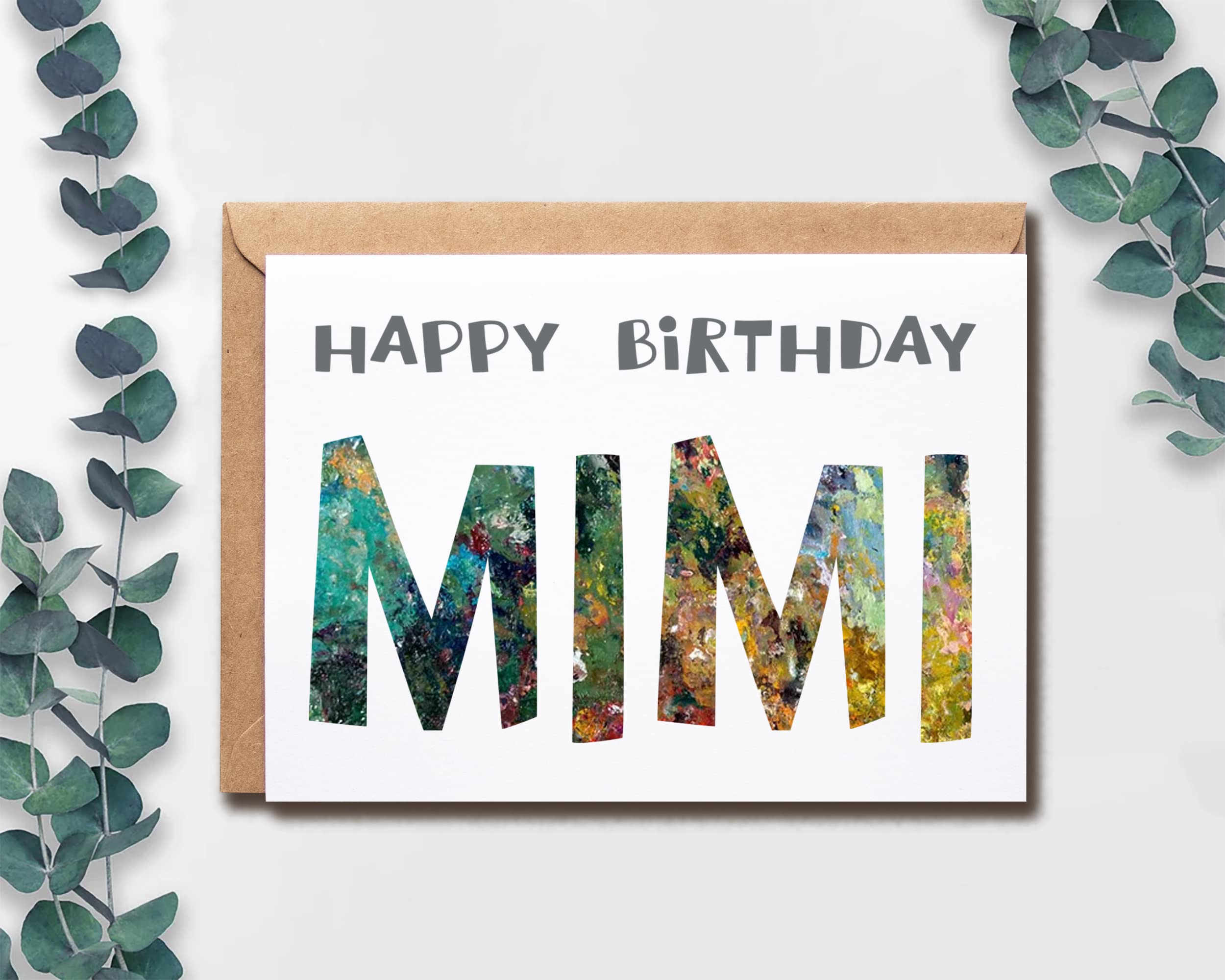 Happy Birthday Mimi - Mimi Birthday Card - Mimi Card - Card For Mimi Modern - Mimi Birthday Card - Card For Mimi