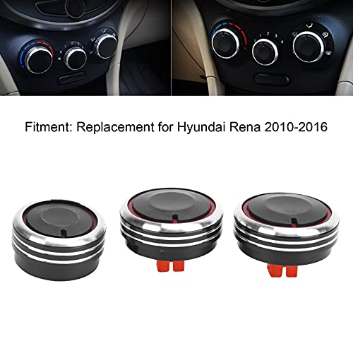 DAUERHAFT AC Controller Switch, AC Controller Knob Practical Cross‑Hatched Handle for Rena 2010‑2016 to Accurately Meet Your Demands.(Black)