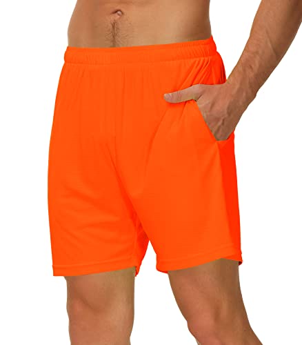 Cakulo Men's 5 Inch Running Tennis Shorts Quick Dry Athletic Workout Active Gym Training Soccer Shorts with Pockets Liner White 2XL