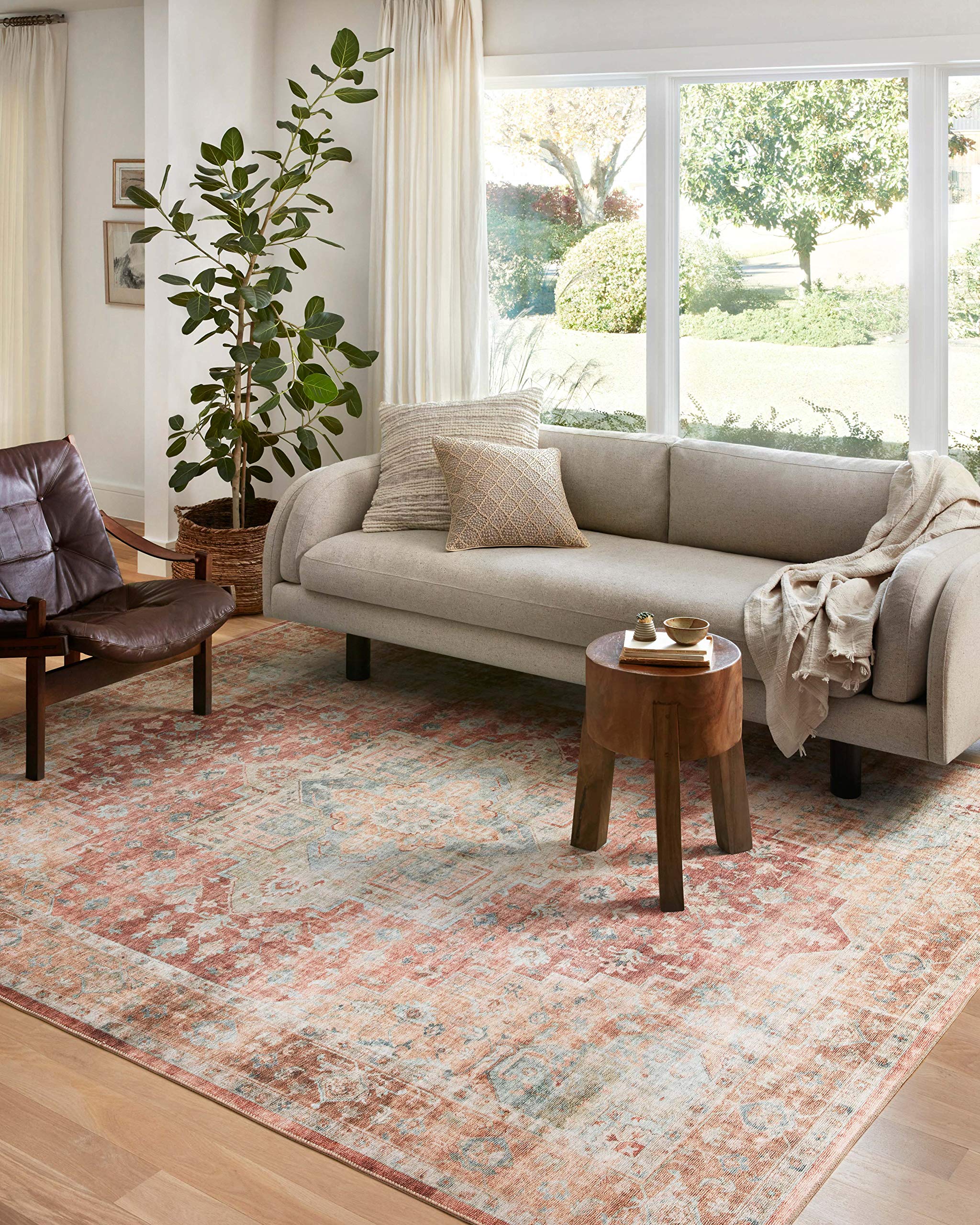 Loloi II Heidi Collection HEI-01 Terracotta/Aqua 6'-0" x 9'-0" Area Rug