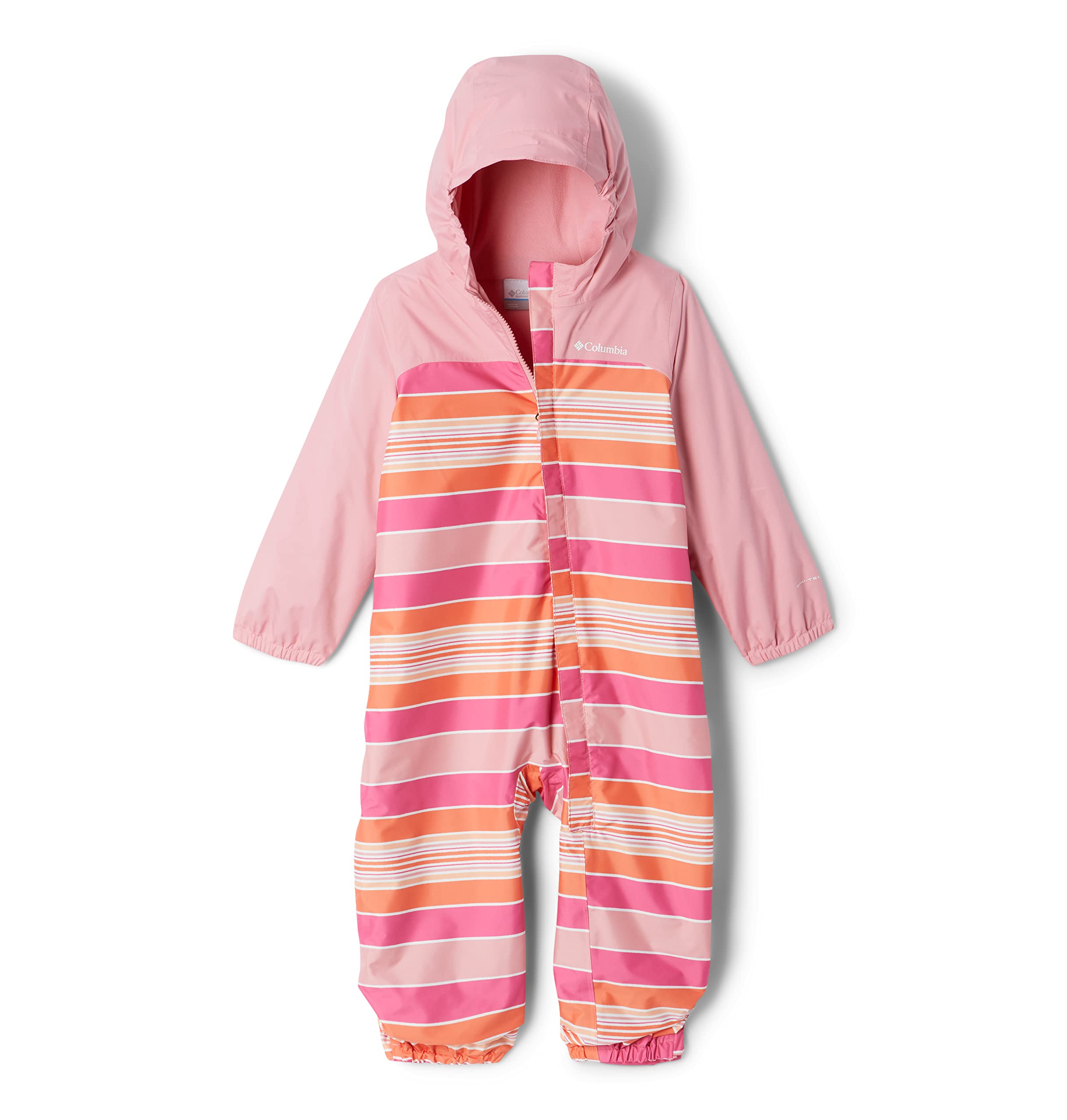 Columbia Baby Critter Jitters II Rain Suit, Wild Geranium Danby Stripe/Pink Orchid, 12/18
