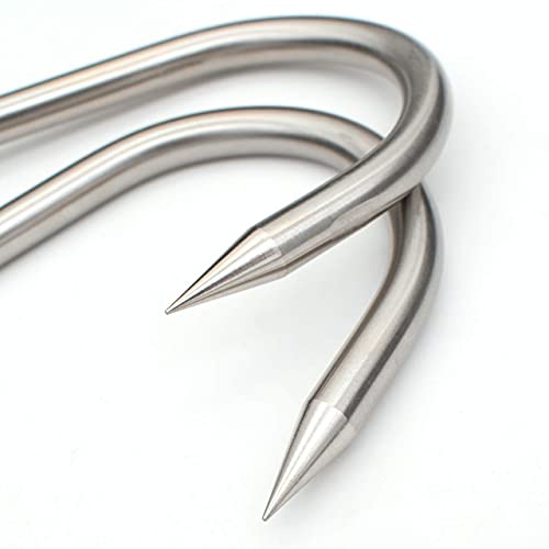 HONSHEN 8 Inch Meat Hook,8mm Heavy Duty S-Hooks Stainless Steel Meat Processing Butcher Hook (Meat Hooks 8inch8mm4p)