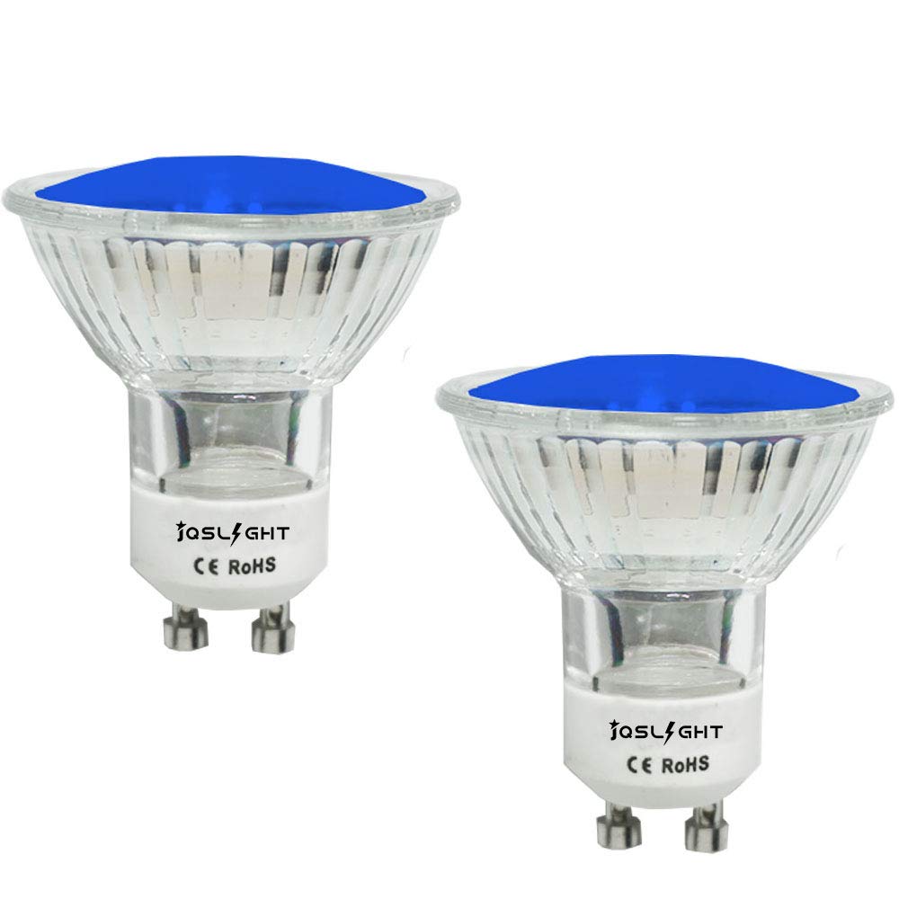 JQSLIGHT LED Landscape Lights,GU10 Blue LED Spotlight Bulbs 5W MR16 GU10 Base Blue Coloured Spot Light Bulb for Wall Washer Lamps, Landscape Lighting, Decorative Lighting, Mood Lighting