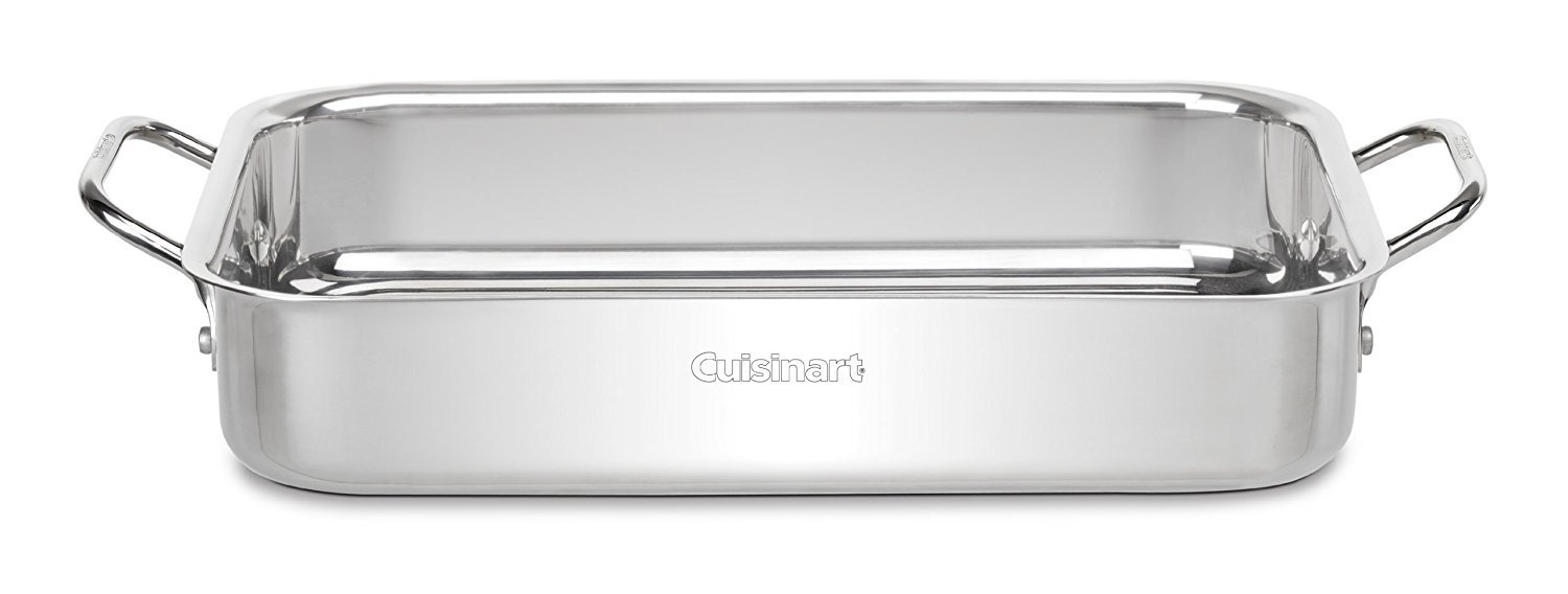 Cuisinart Chef'S Classic Lasagna Pan Dw Safe 13-1/2" L X 9.25" W X 2.5" H Stainless Steel Gold Oven