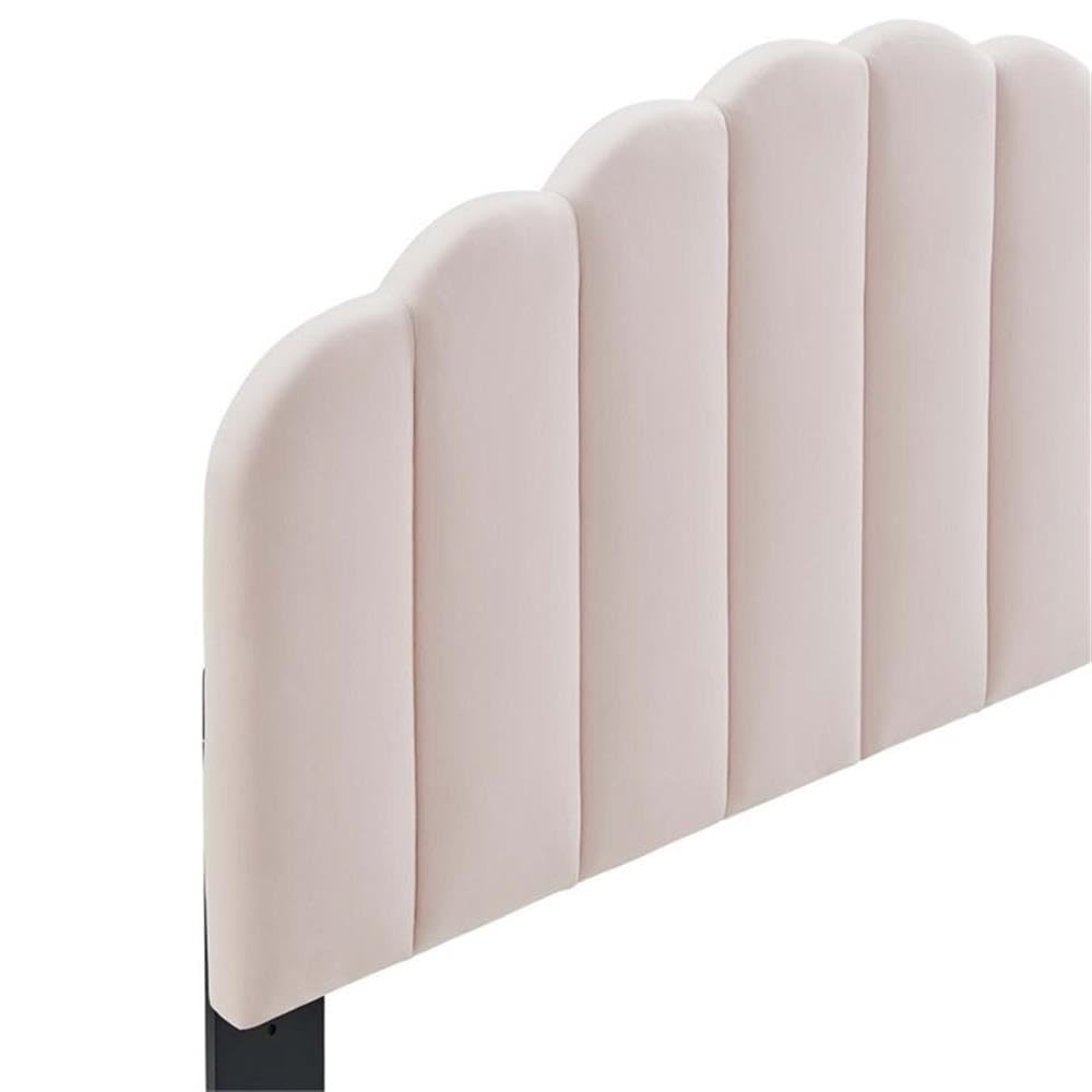 Modway Veronique Twin Modern Performance Velvet Headboard in Pink