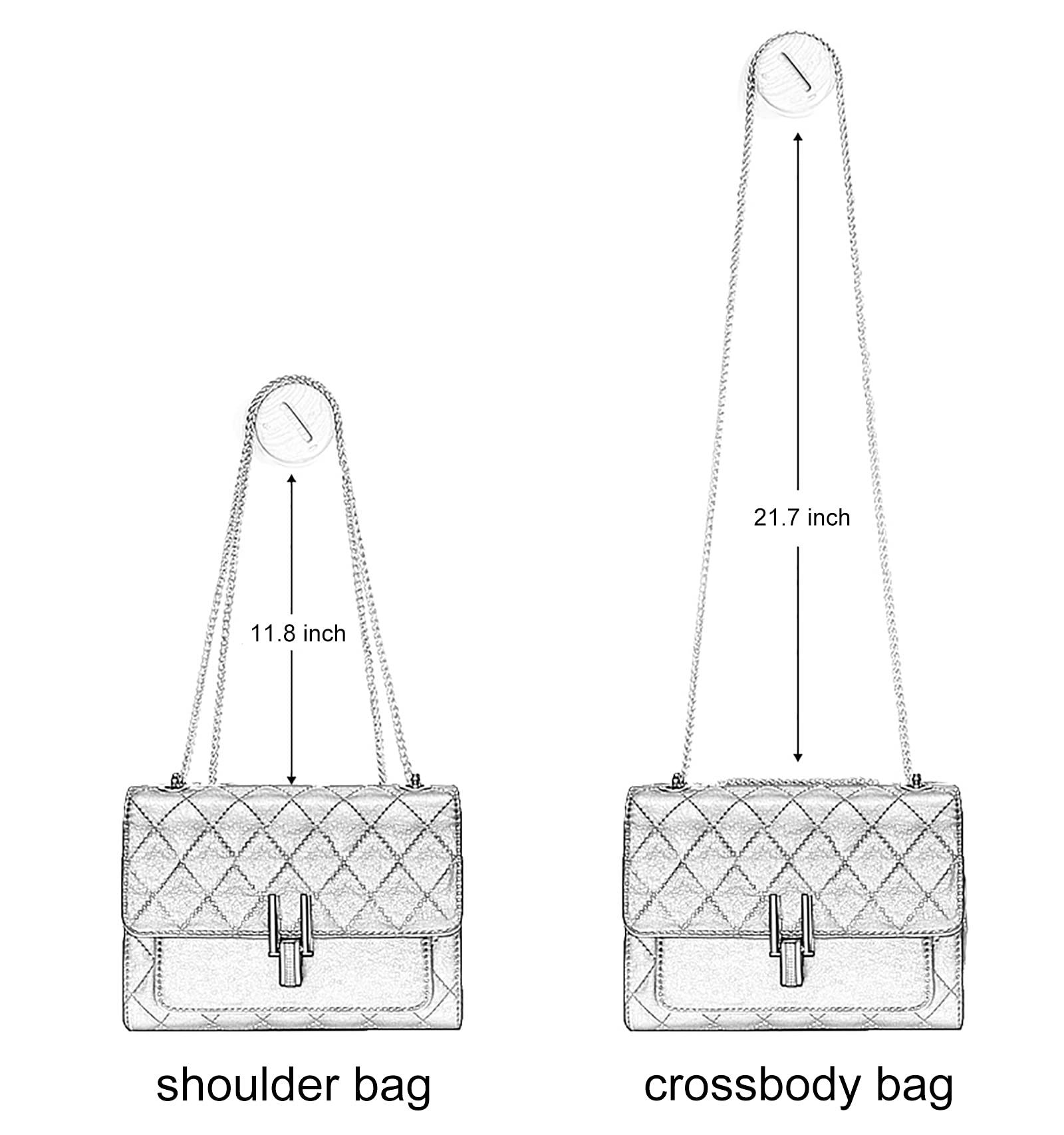 Plergi Small Genuine Leather Crossbody Quilted Flap Handbag with Chain Strap for Women Lightweight Cellphone Bag