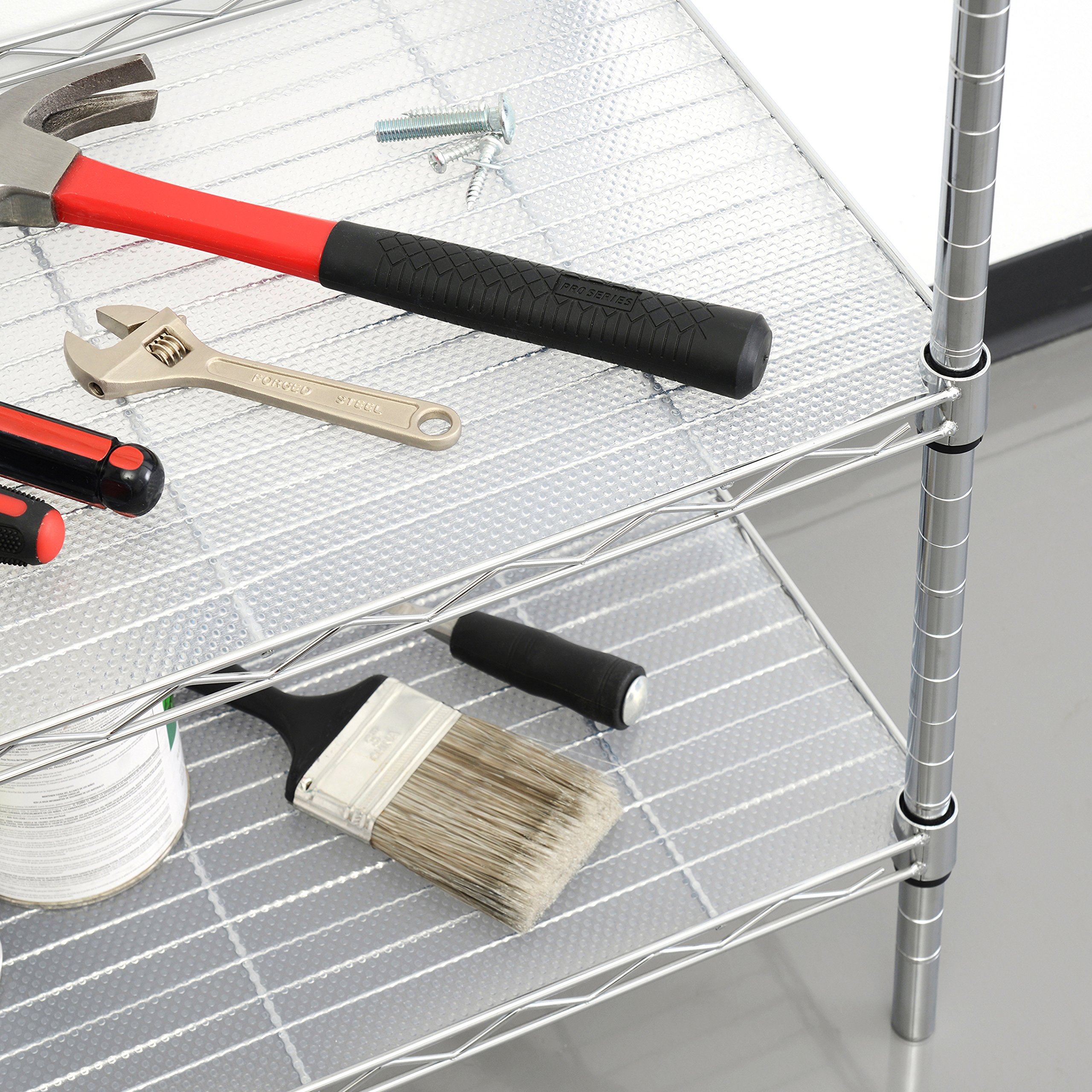 Con-Tact Brand Premium Plus Heavy Duty Non-Adhesive Shelf and Drawer Liner, 18" x 4', Nova Crystal Clear