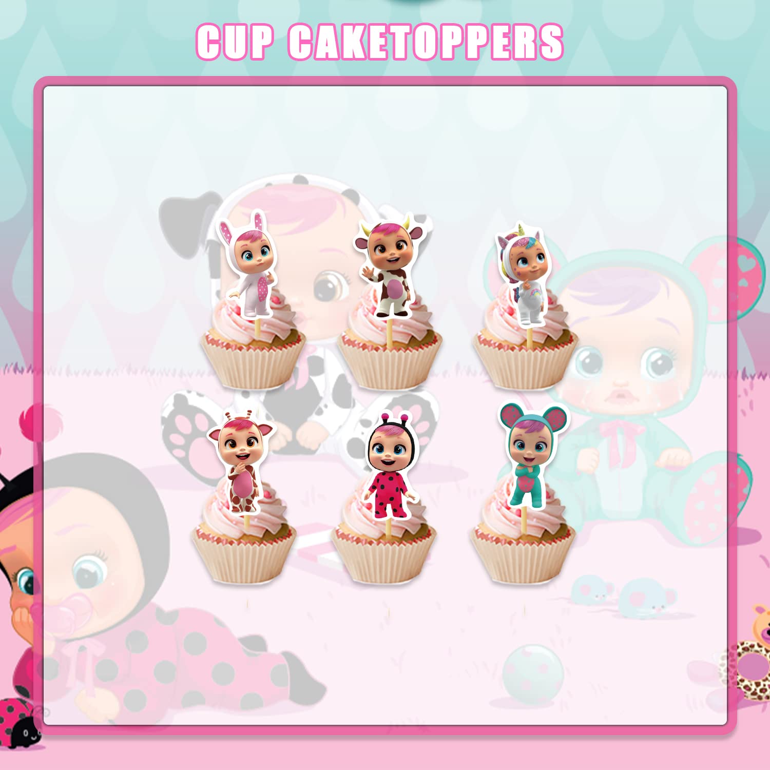 Cry Babies Birthday Party Supplies Set Favors for Gril Decorations Includes Plates Cake Cupcake Toppers Cups Tableware Napkins Backdrop