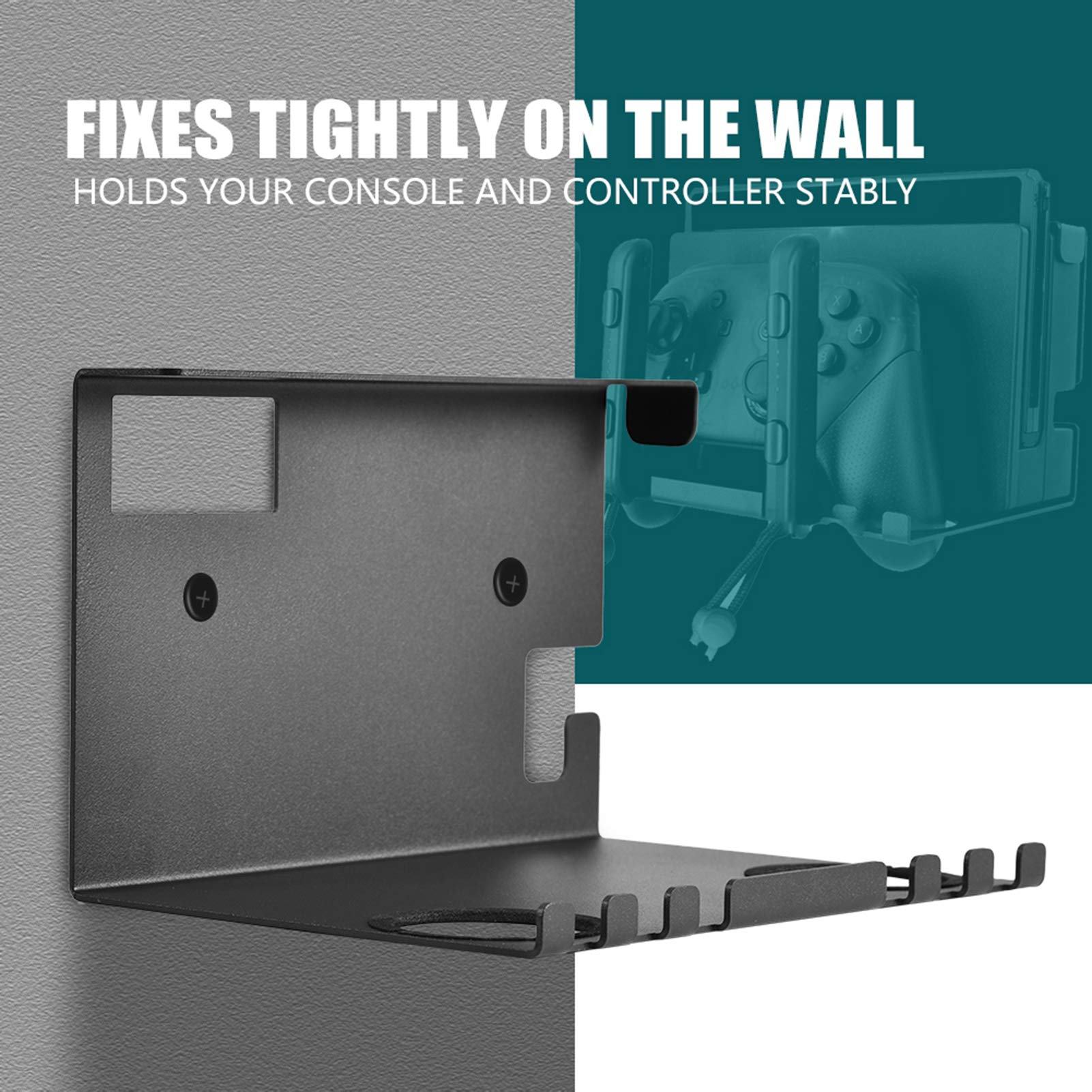 DAUERHAFT Switch Holder, Switch Wall Mount Easy to Installe Maximize Your Workspace Quick and Easy to Install Fixes Tightly,for Game Host