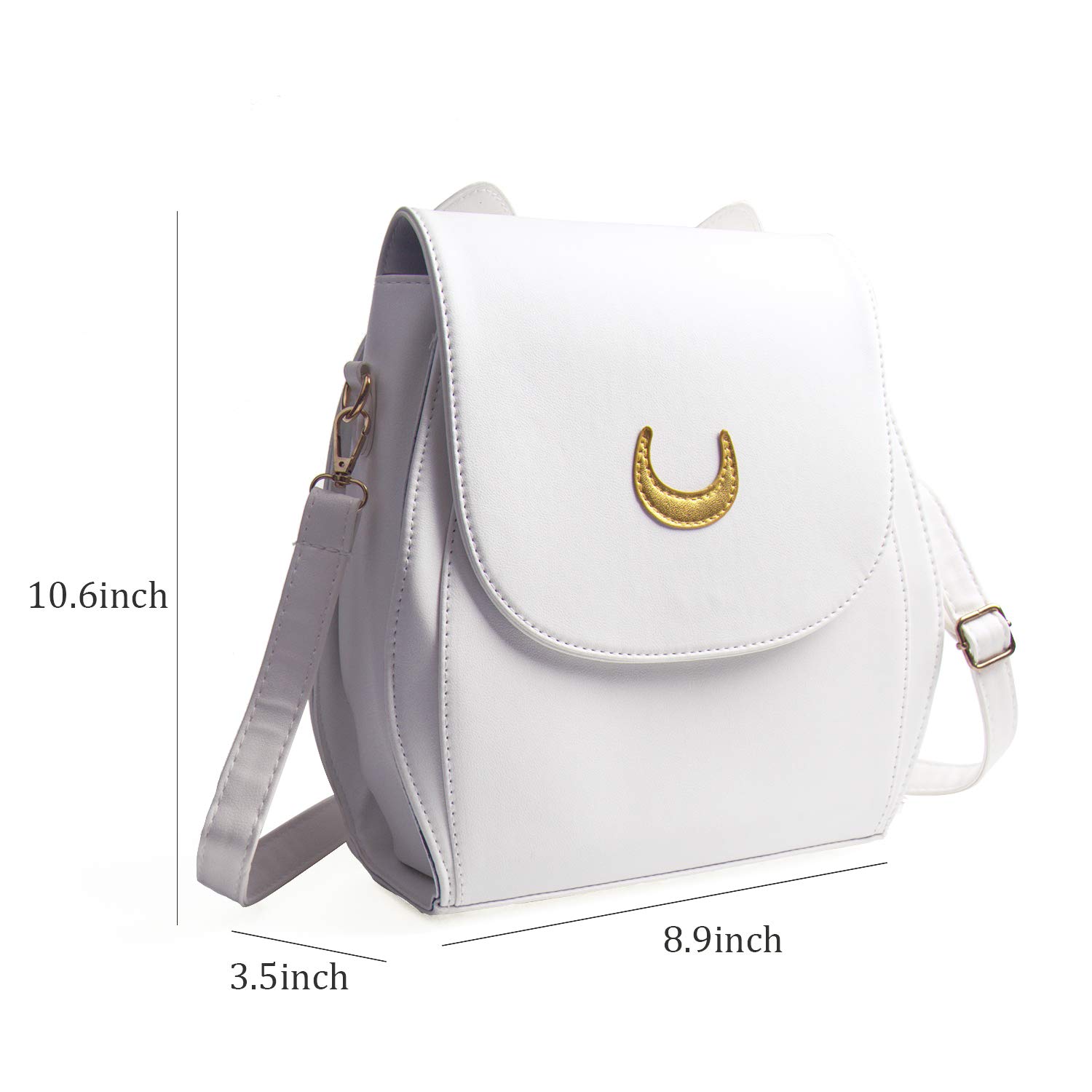 Oweisong Women Moon Sailor Purses and Handbags Cute Cat Anime Backpack Fashion Sparkling Satchel Tote Shoulder Bag