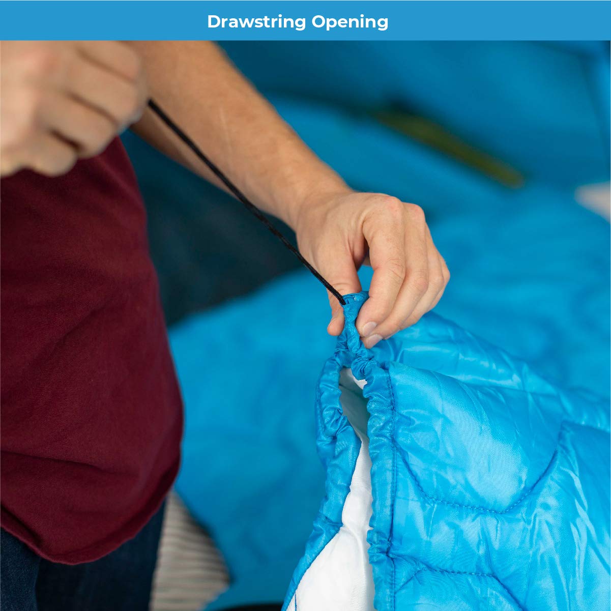 Core 40 Degree Cool Climate Sleeping Bag; Perfect for Traveling Adults & Kids - Indoor & Outdoor: Camping, Backpacking, Hiking, Blue (40 Degree)