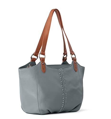 The Sak Womens Bolinas Leather Satchel, Dusty Blue, One Size US