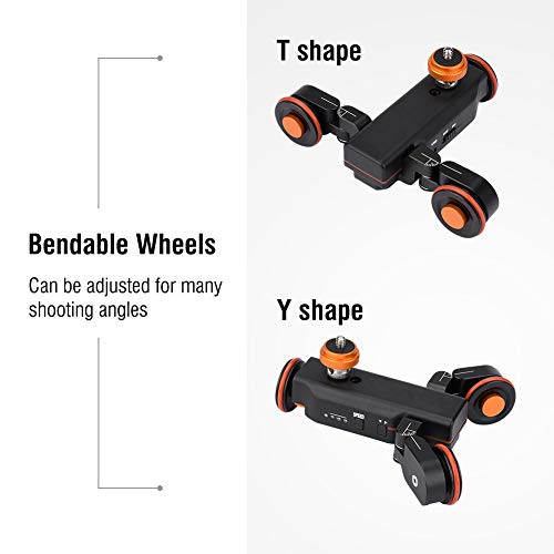 Camera Slider Dolly, Portable Versatile Motorized Camera Car Dolly for DSLR Camera Action Camera Cellphone, Professional Video Stabilizers Camera Cine Dollies