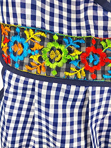 cuitáxi Traditional Mexican apron for women with pockets beautiful flower embroidery One size - Mandiles para mujer mexicanos mandil