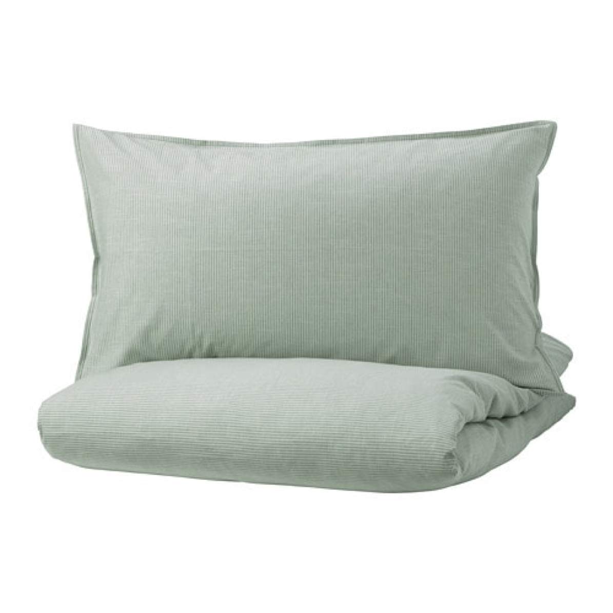 IKEA Bergpalm Duvet Cover and Pillowcases Green Stripe 604.231.86 Size: Twin