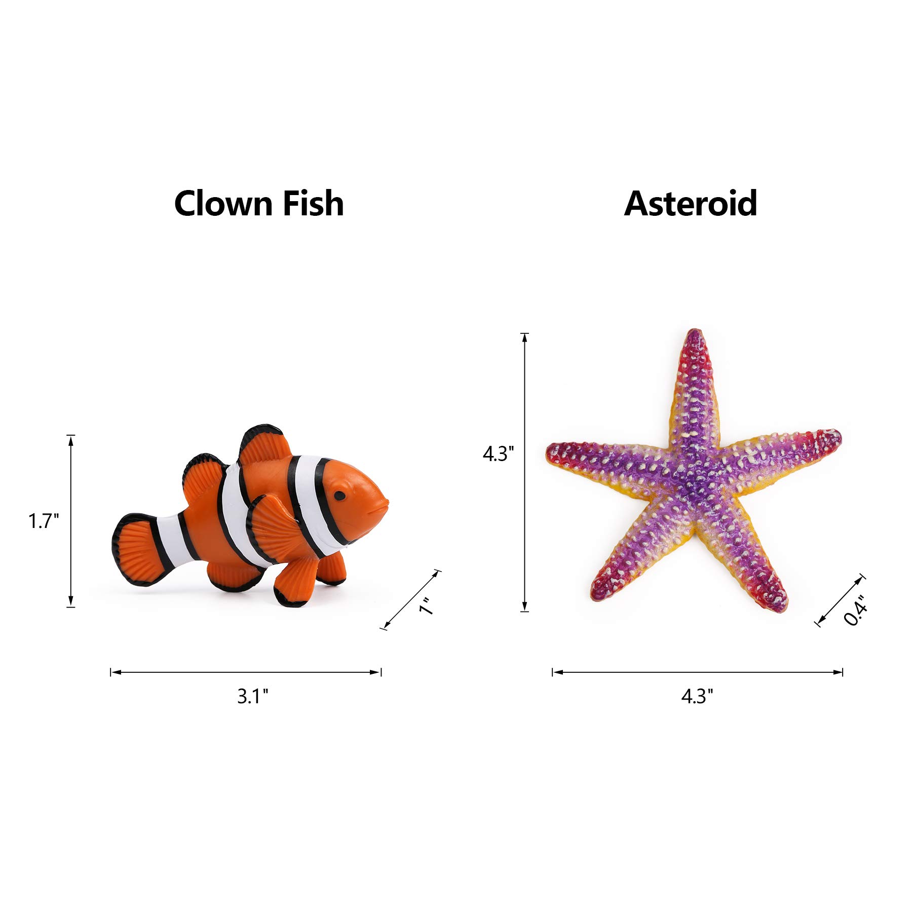 UANDME 8pcs Sea Animal Figures Realistic Ocean Animal Figurines Toy Playset for Kids Cake Toppers Decoration