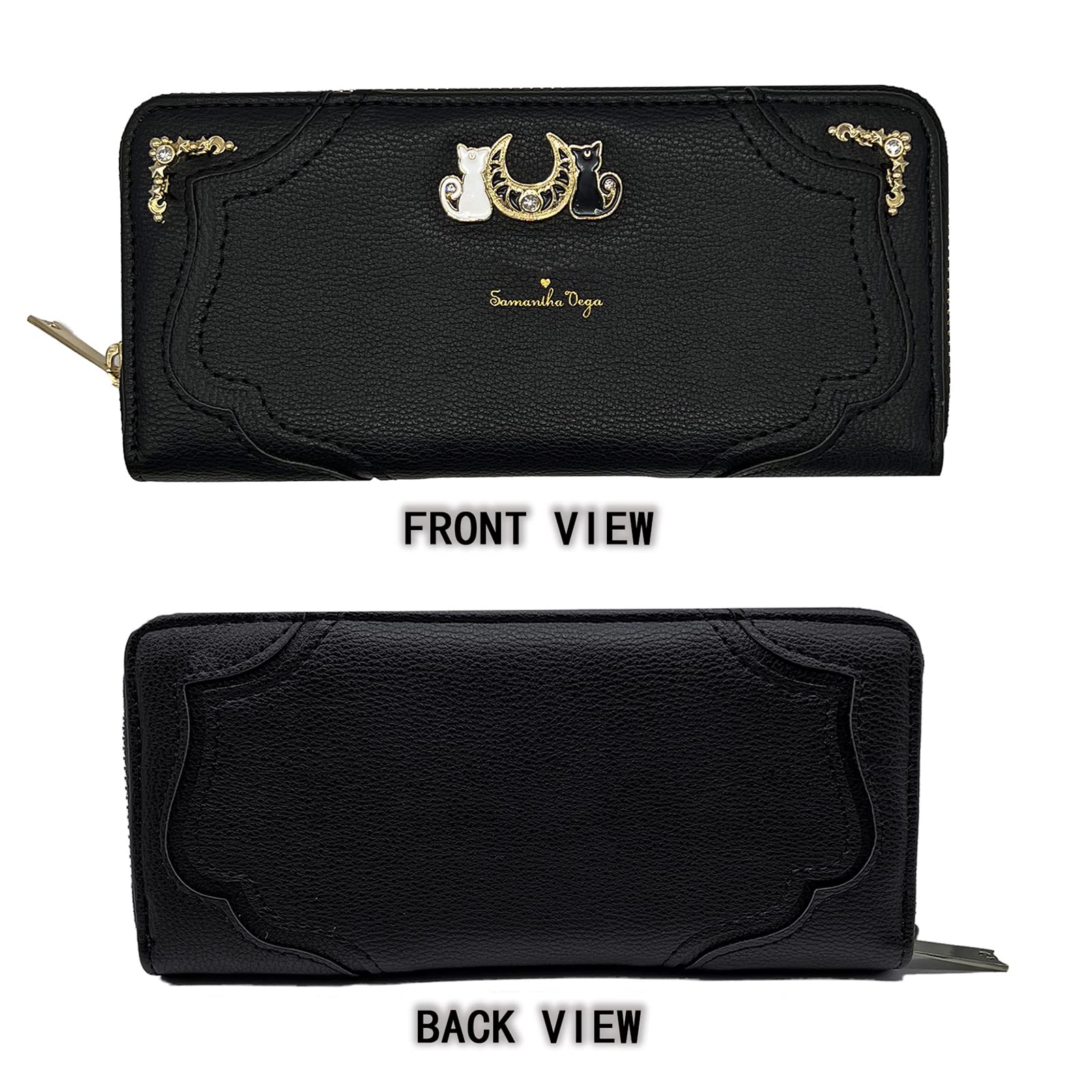 DELIHOM Anime Wallet for Girls Womens PU Leather Wallets 20th Anniversary Wallets Black Purse with Credit Card Holder