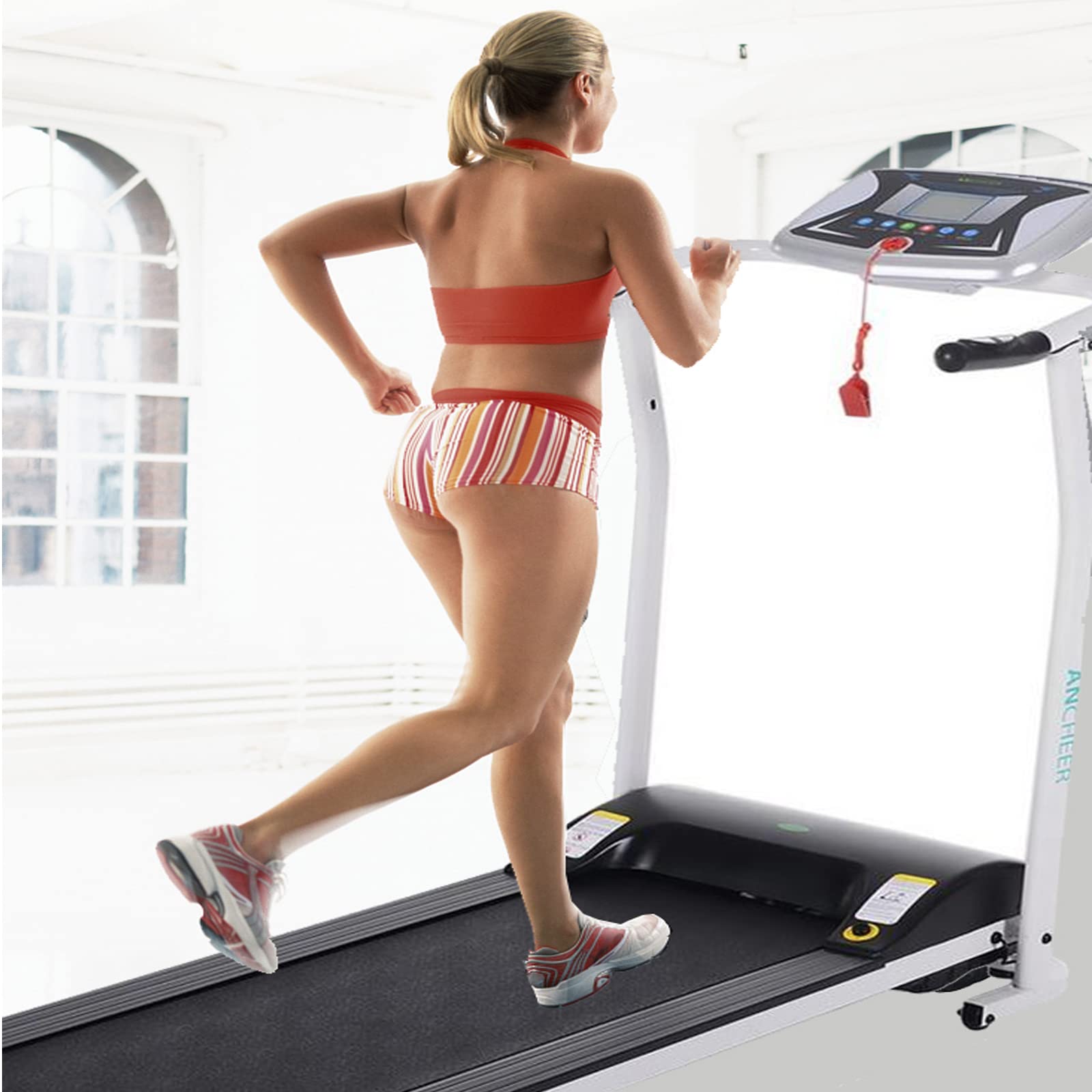 CASULO Treadmills,Electric Folding Treadmill for Home with Pulse Grip,LCD Monitor,Fitness Motorized Exercise Running Machine,12 Preset Training Mode, Home Office Treadmill [US Stock]