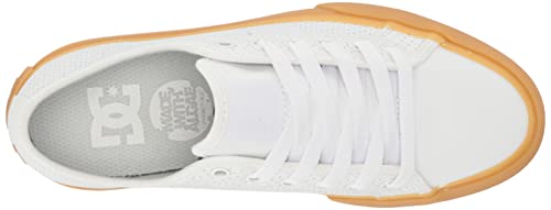 DC Women's Manual Skate Shoe, White/Gum, 9.5