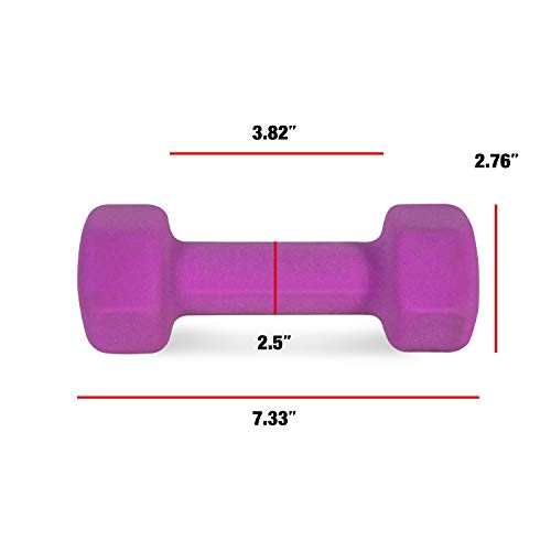 CAP Barbell Neoprene Coated Dumbbell Weights, 5 Pound, Single, Magenta