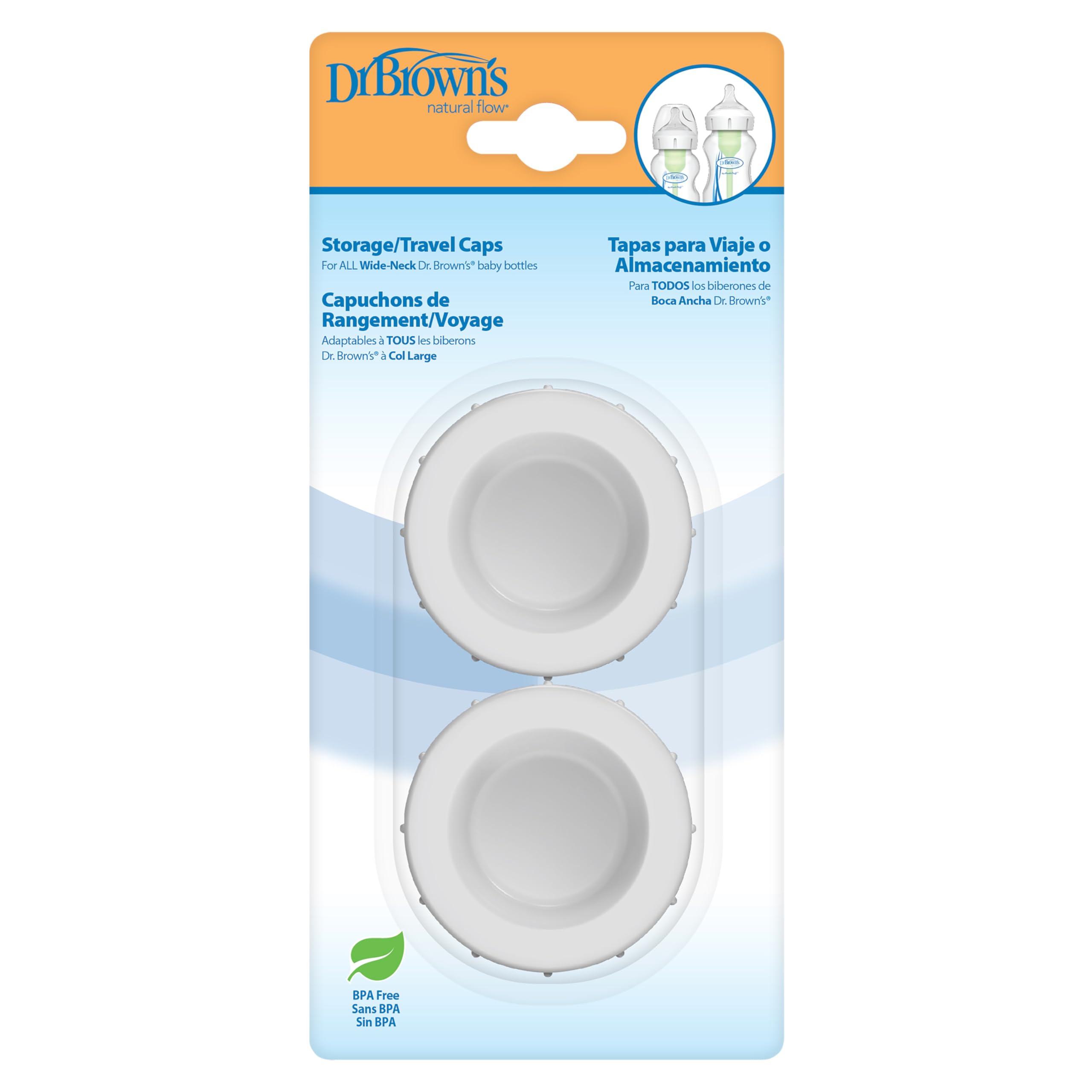 Dr. Brown’s Natural Flow® Storage/Travel Caps, Wide-Neck 2-Pack (Pack of 4)