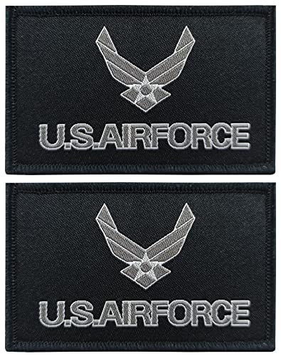 JBCD 2 Pack Black US Air Force Wings Flag Patch Force Army Flags Tactical Patch Pride Flag Patch for Clothes Hat Patch Team Military Patch